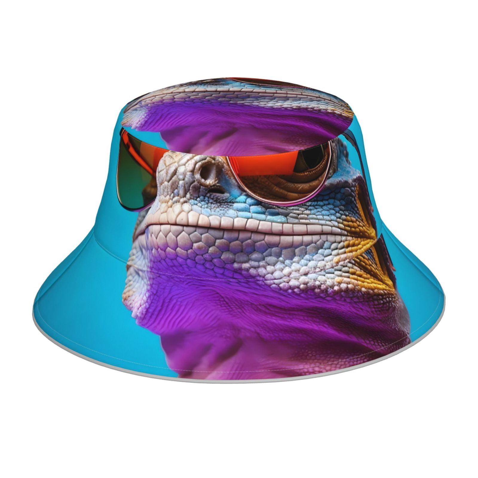 Honeii Lizard With Sunglasses Colorful for Unisex Bucket Hat Waterproof ...