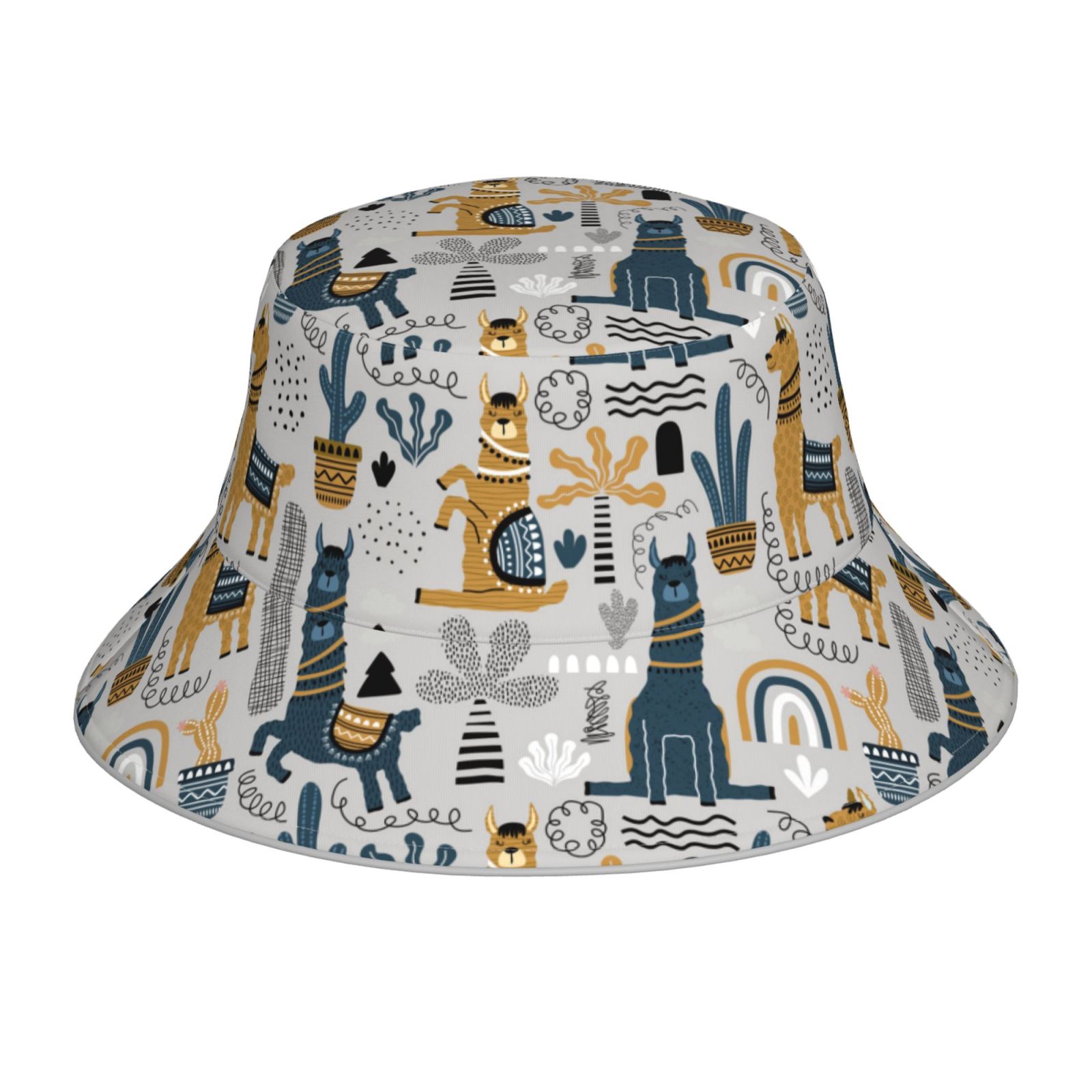 Honeii Llama and Cactus1 for Unisex Bucket Hat Waterproof Rain Hat ...