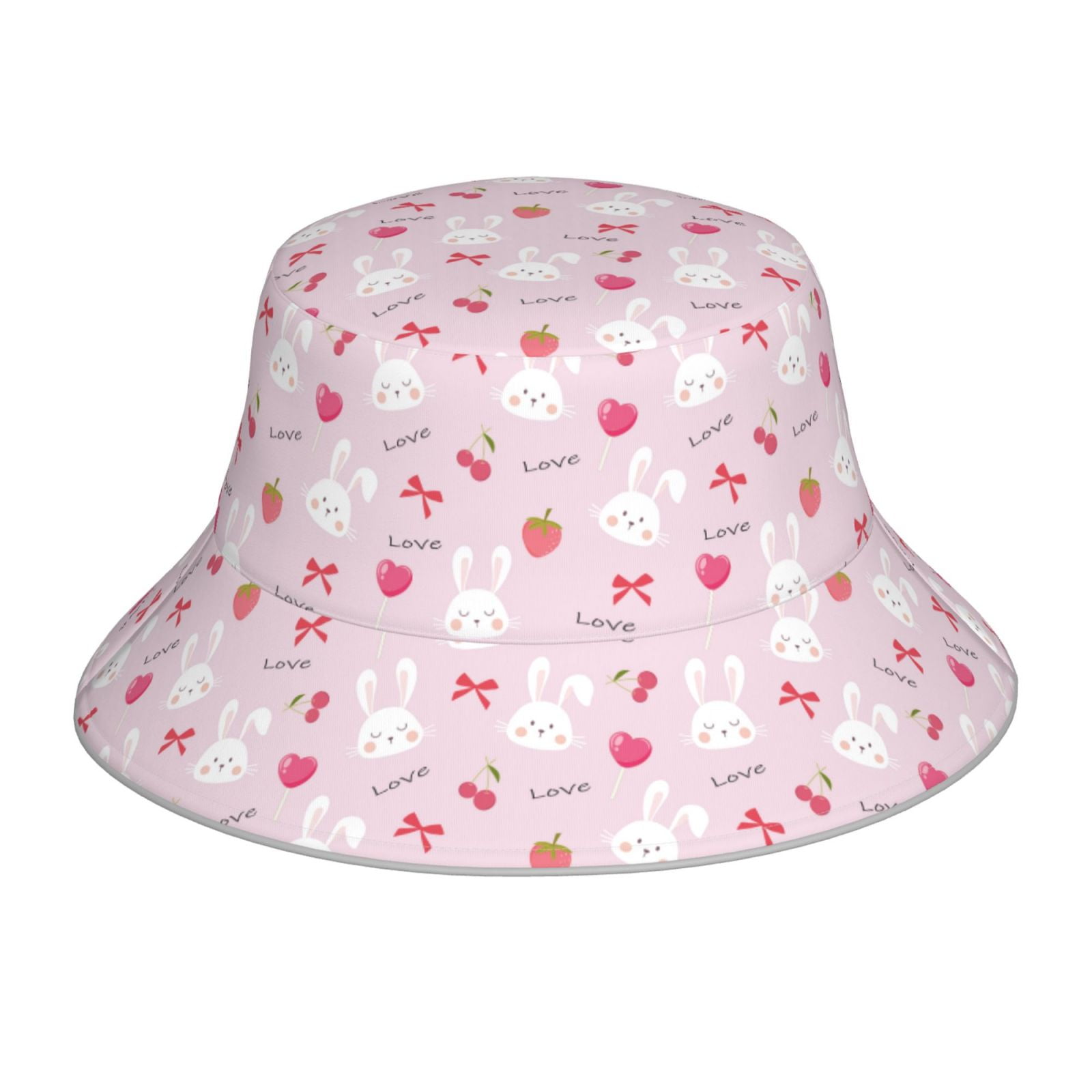 Honeii Love Rabbit for Unisex Bucket Hat Waterproof Rain Hat Reversible ...