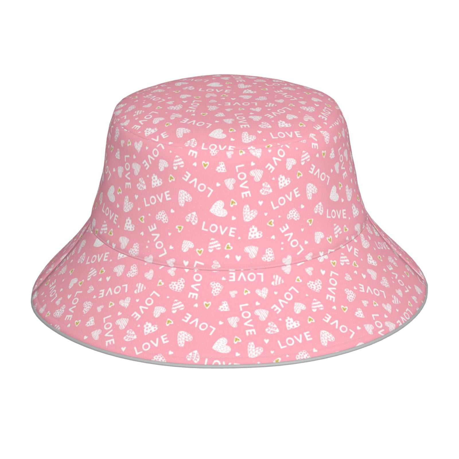 Honeii Love for Unisex Bucket Hat Waterproof Rain Hat Reversible Shiny ...