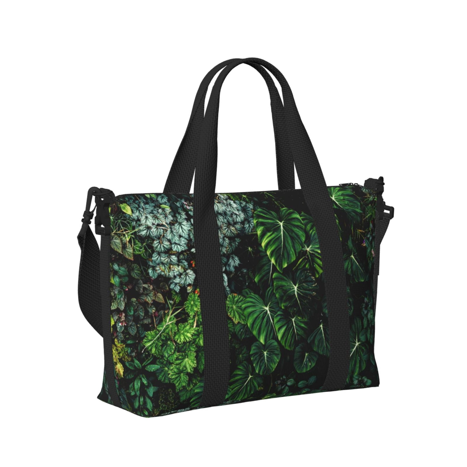 Honeii Lush Foliage Green Plant Print Hand Travel Bag,Travel Duffle Bag ...