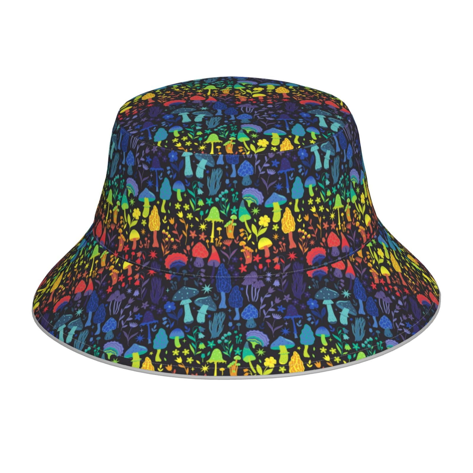 Honeii Magical Mushrooms and Flowers for Unisex Bucket Hat Waterproof ...