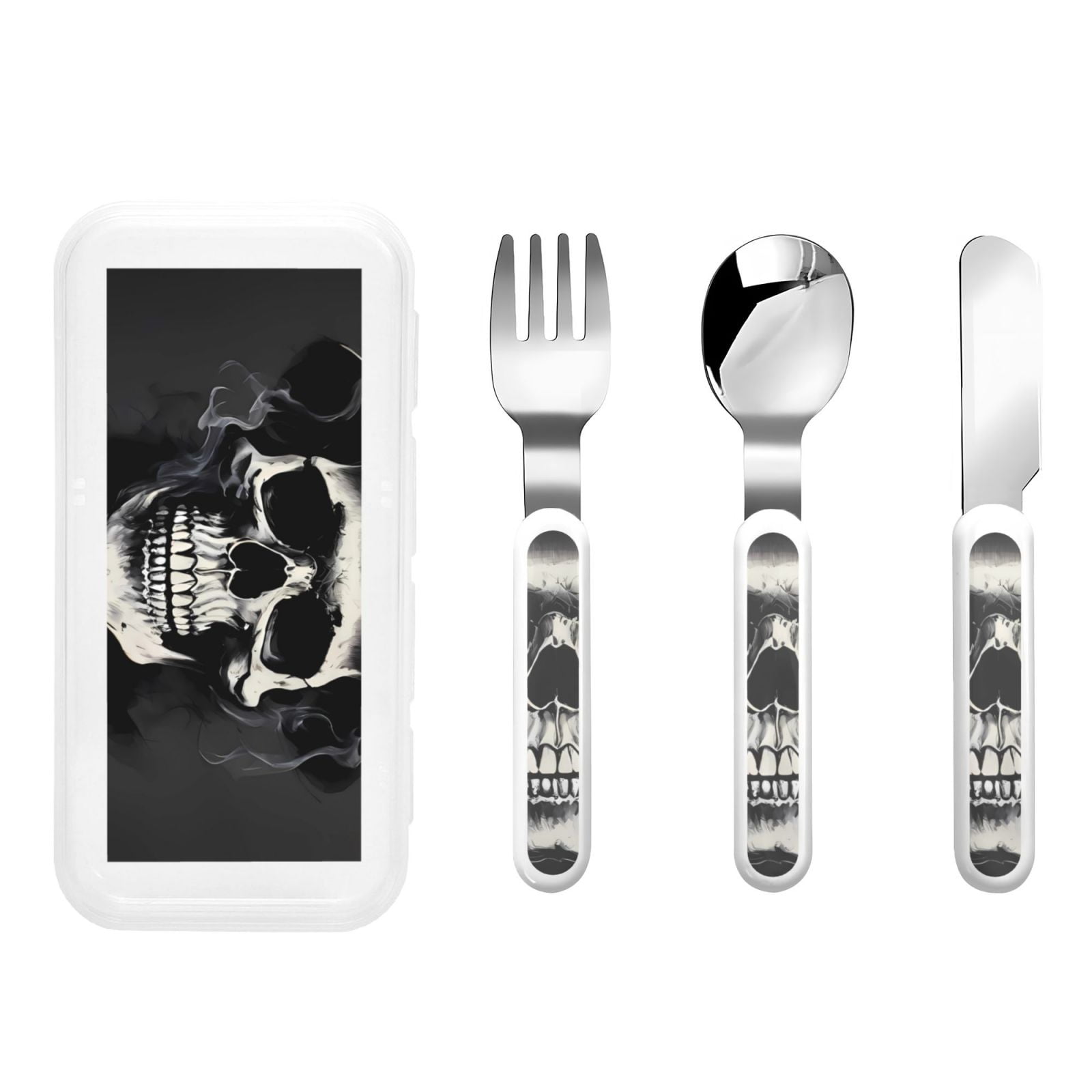 Honeii Magician Hat Skull Print Children's Knife, Fork And Spoon Set ...