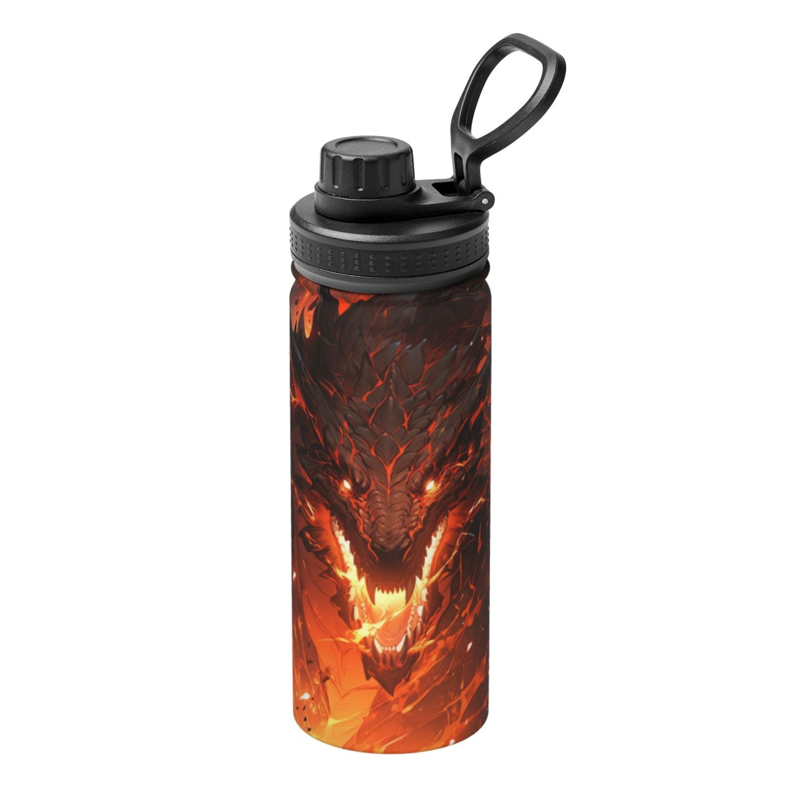 Honeii Magma Fire Black Dragon Print 18OZ Sports Insulated Kettle ...