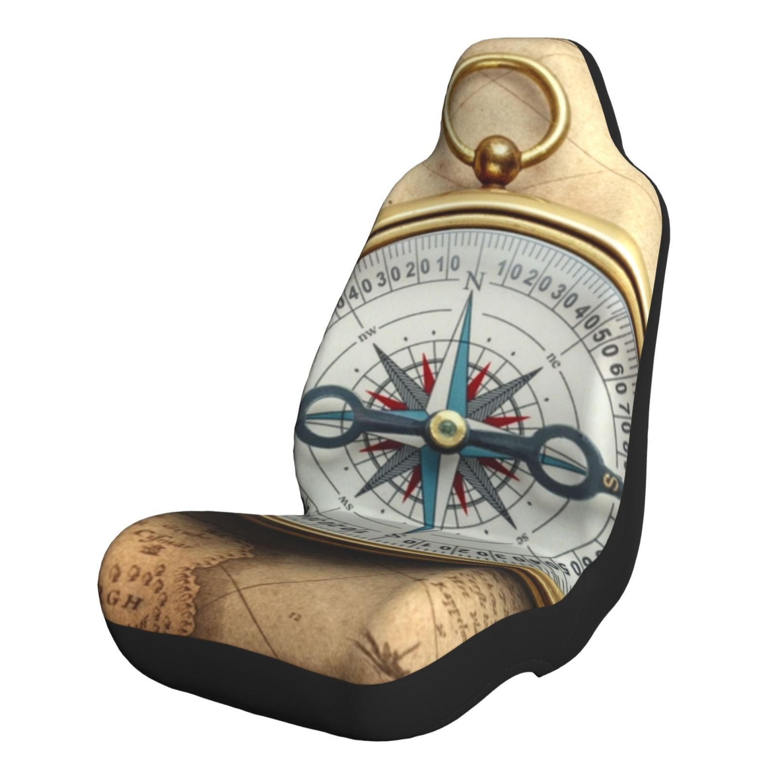 Honeii Magnetic Old Compass On World Map for Car Seat Covers Full Set ...