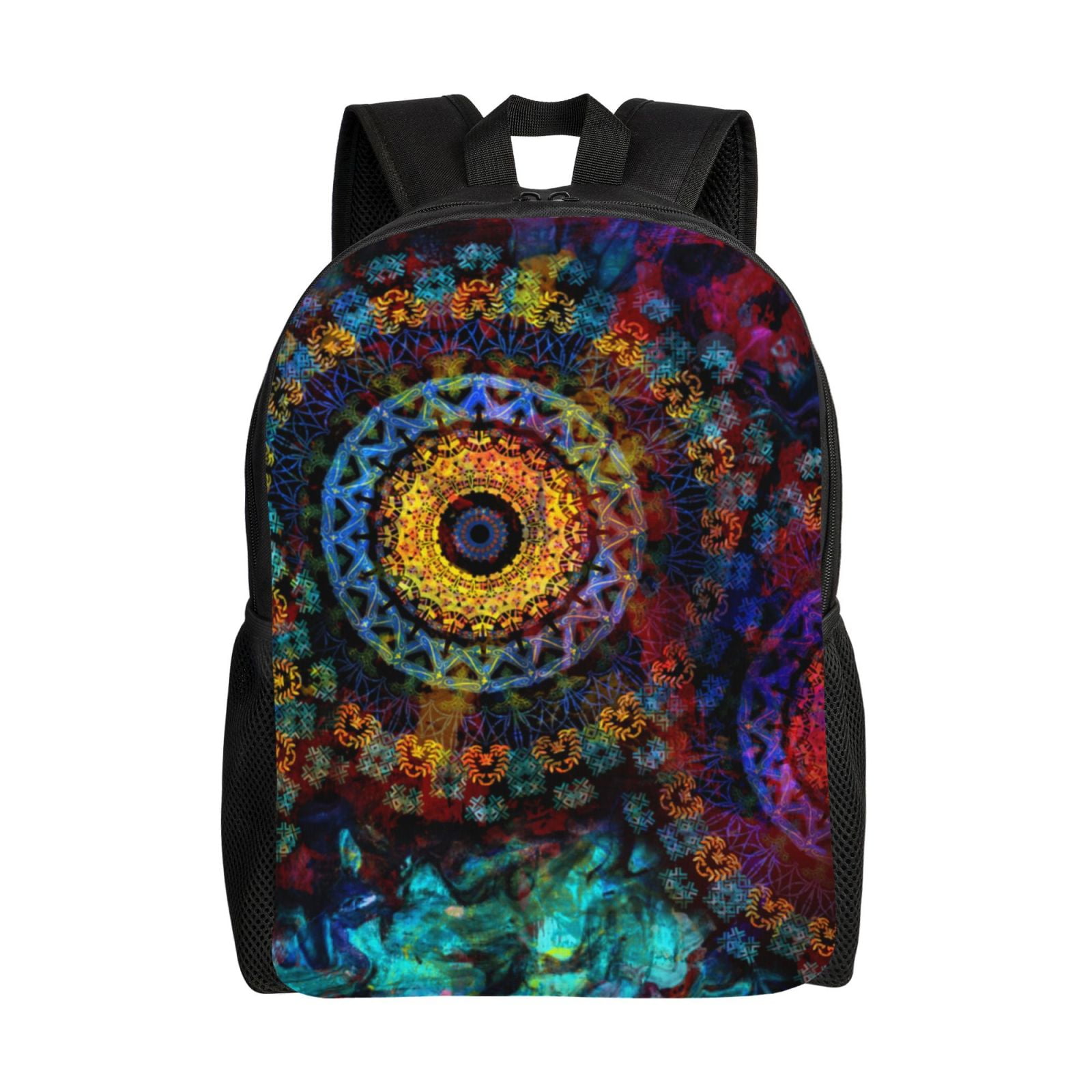 Honeii Mandala Colorful Print Laptop Backpack for Work, College, Travel ...