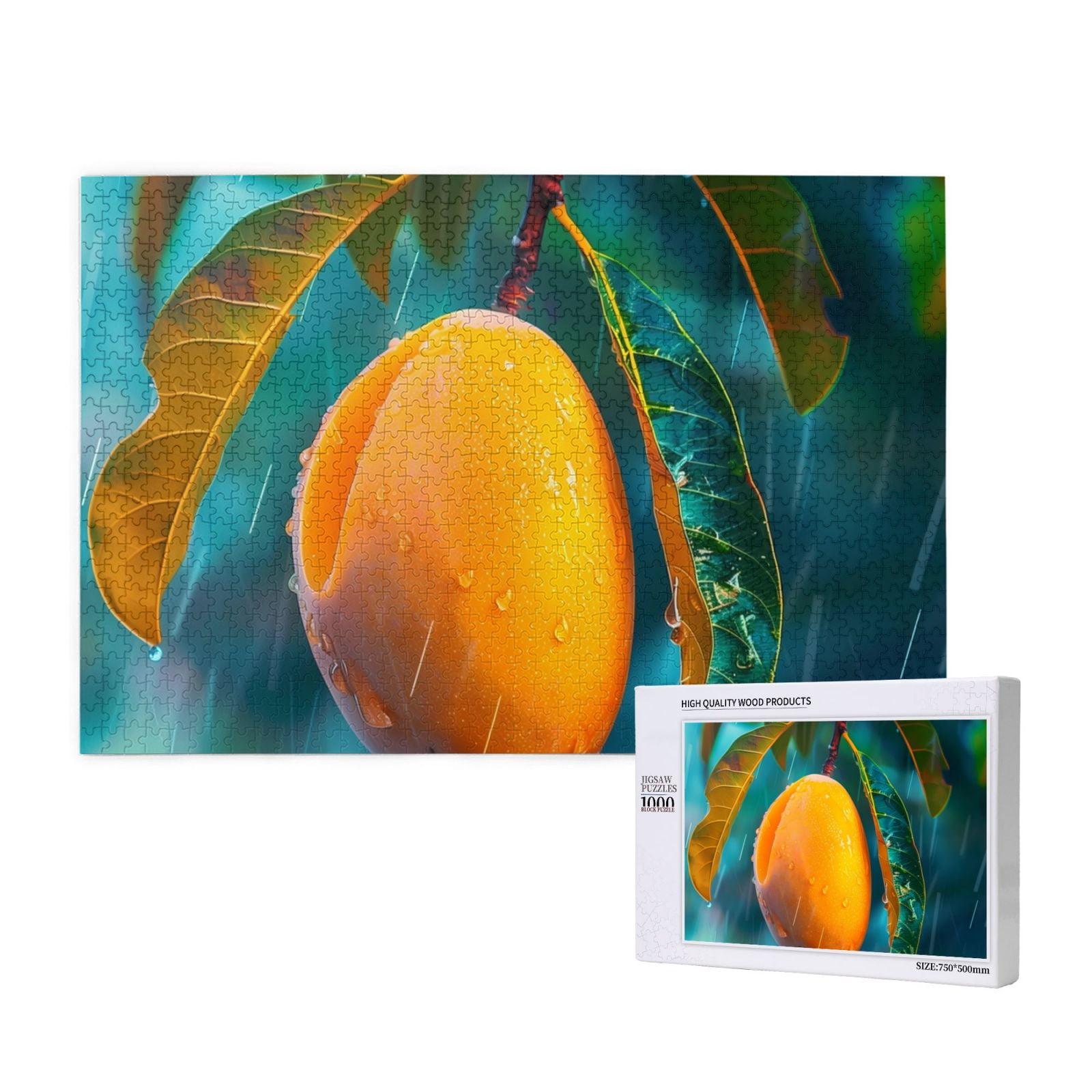 Honeii Mango In The Rain Pattern 1000 Piece Puzzles for Adults, Jigsaw ...