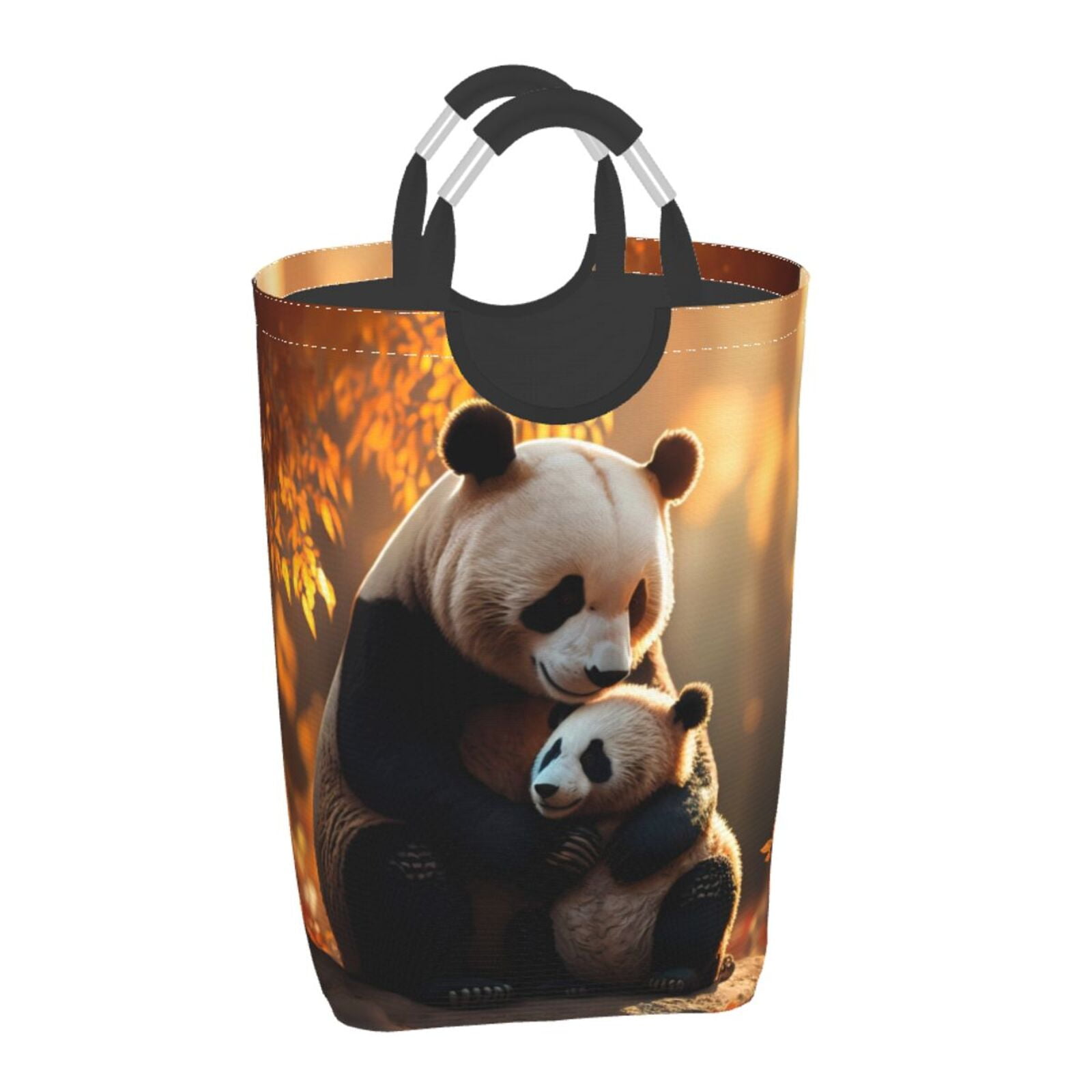 Honeii Maple Forest Panda Print Laundry Hamper Collapsible Laundry ...