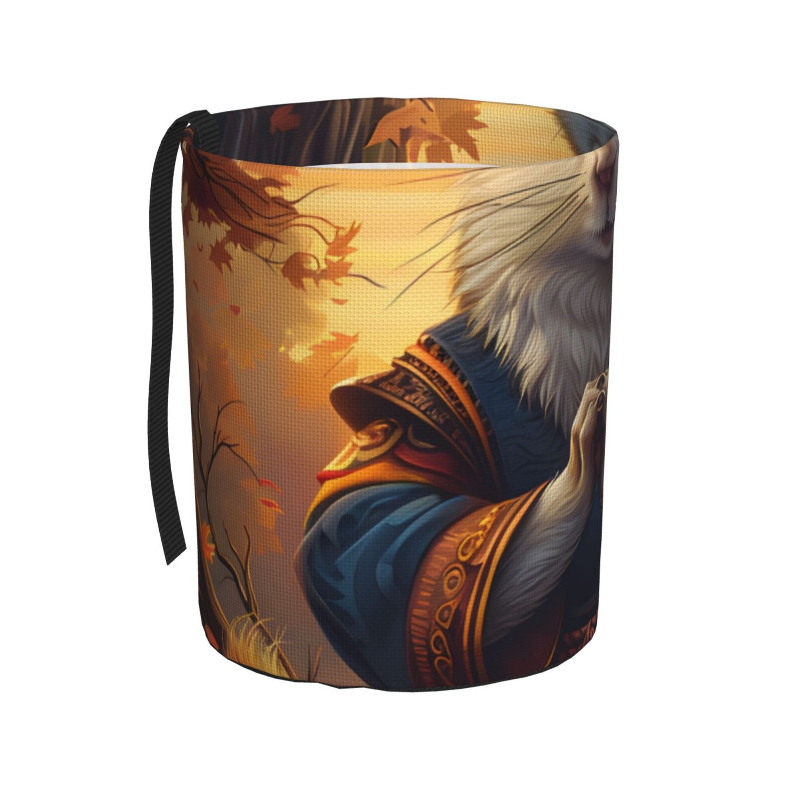 Honeii Maple Leaf Meditating Squirrel Print Waterproof Car Trash Can ...