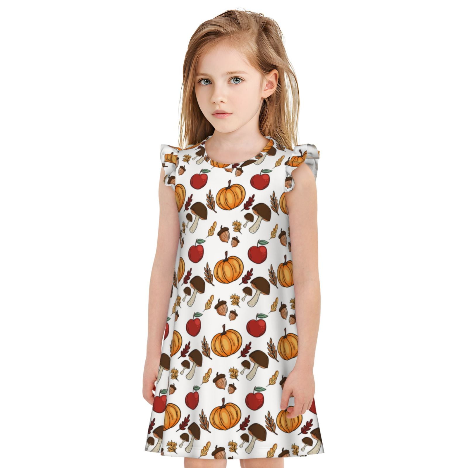 Honeii Maple leaf nut Mushroom Nightgowns Pajama Dresses - Princess ...