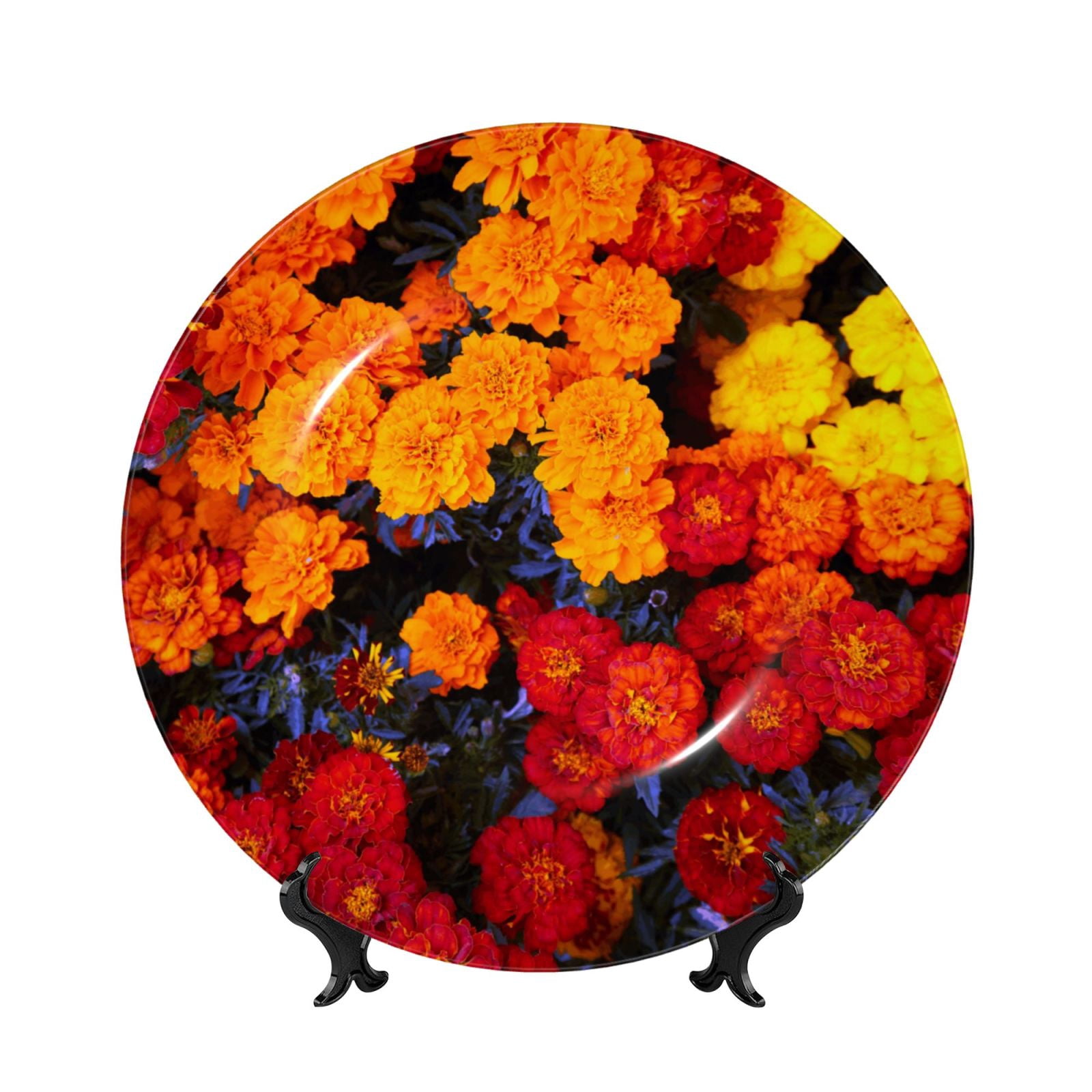 Honeii Marigold Flowers In Different Colors Print Elegant Bone China ...