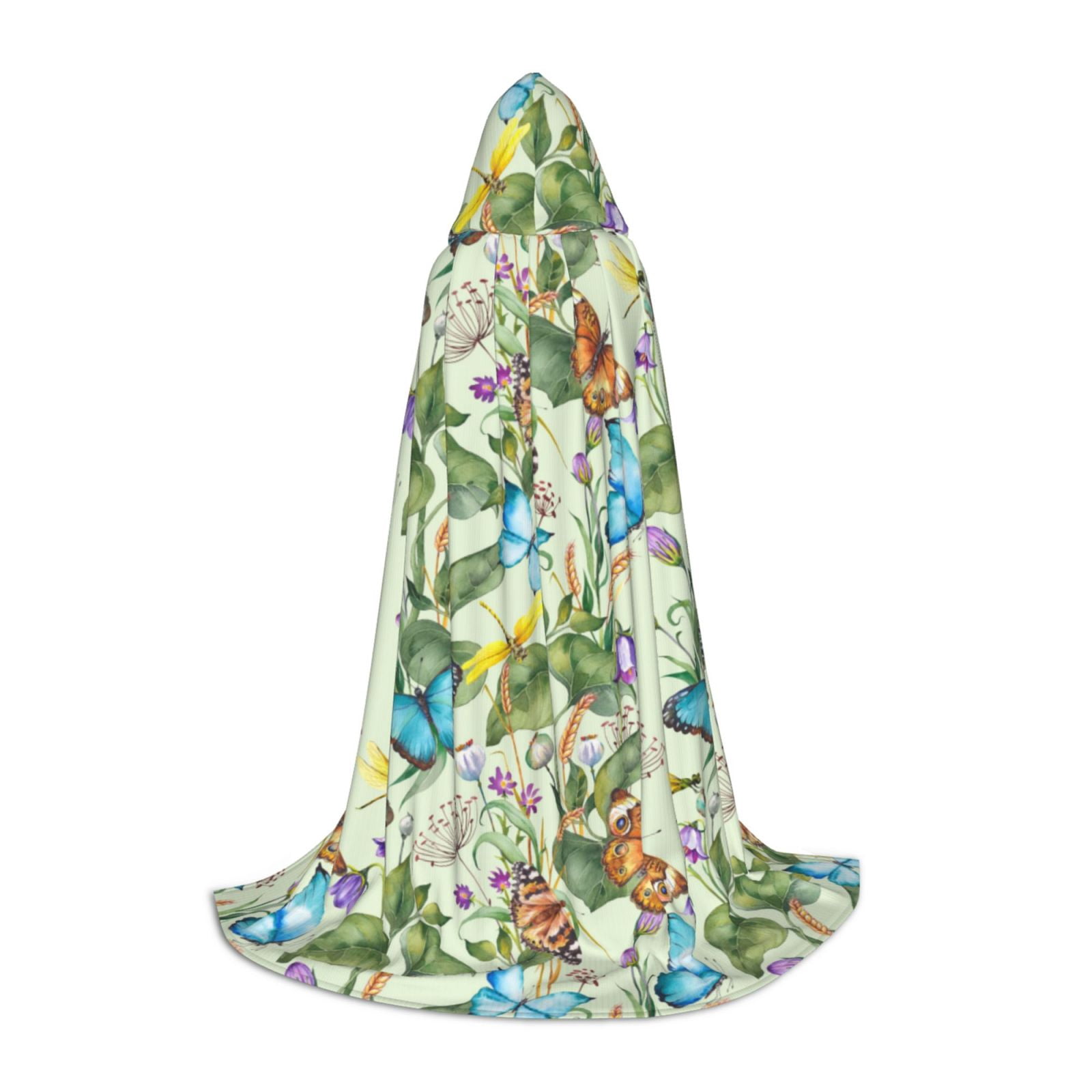 Honeii Meadow Plants And Butterflies Print Poncho Cape, Cloak Coat ...