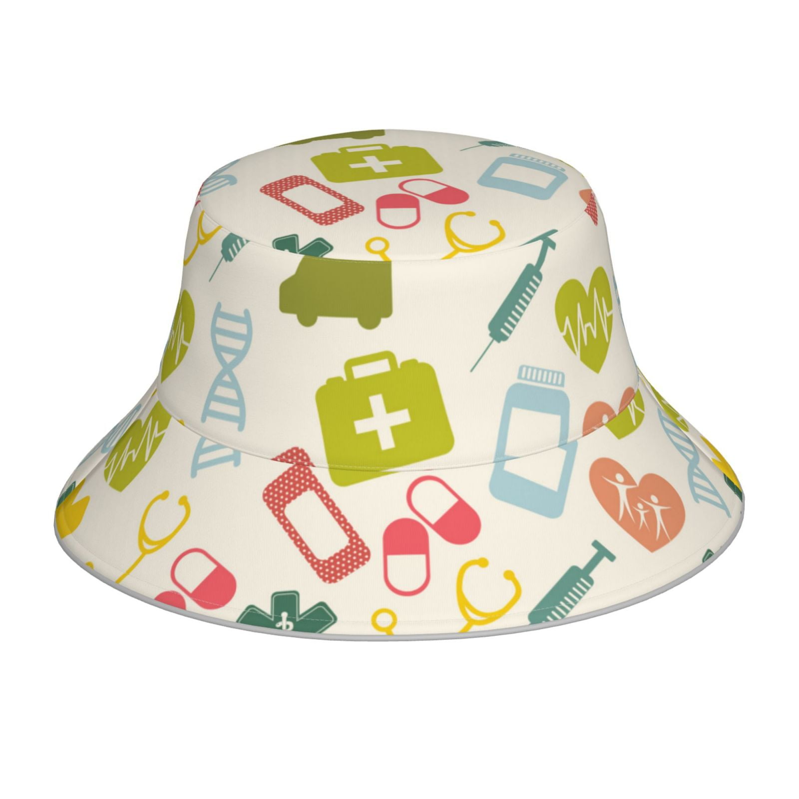 Honeii Medical Icons for Unisex Bucket Hat Waterproof Rain Hat ...