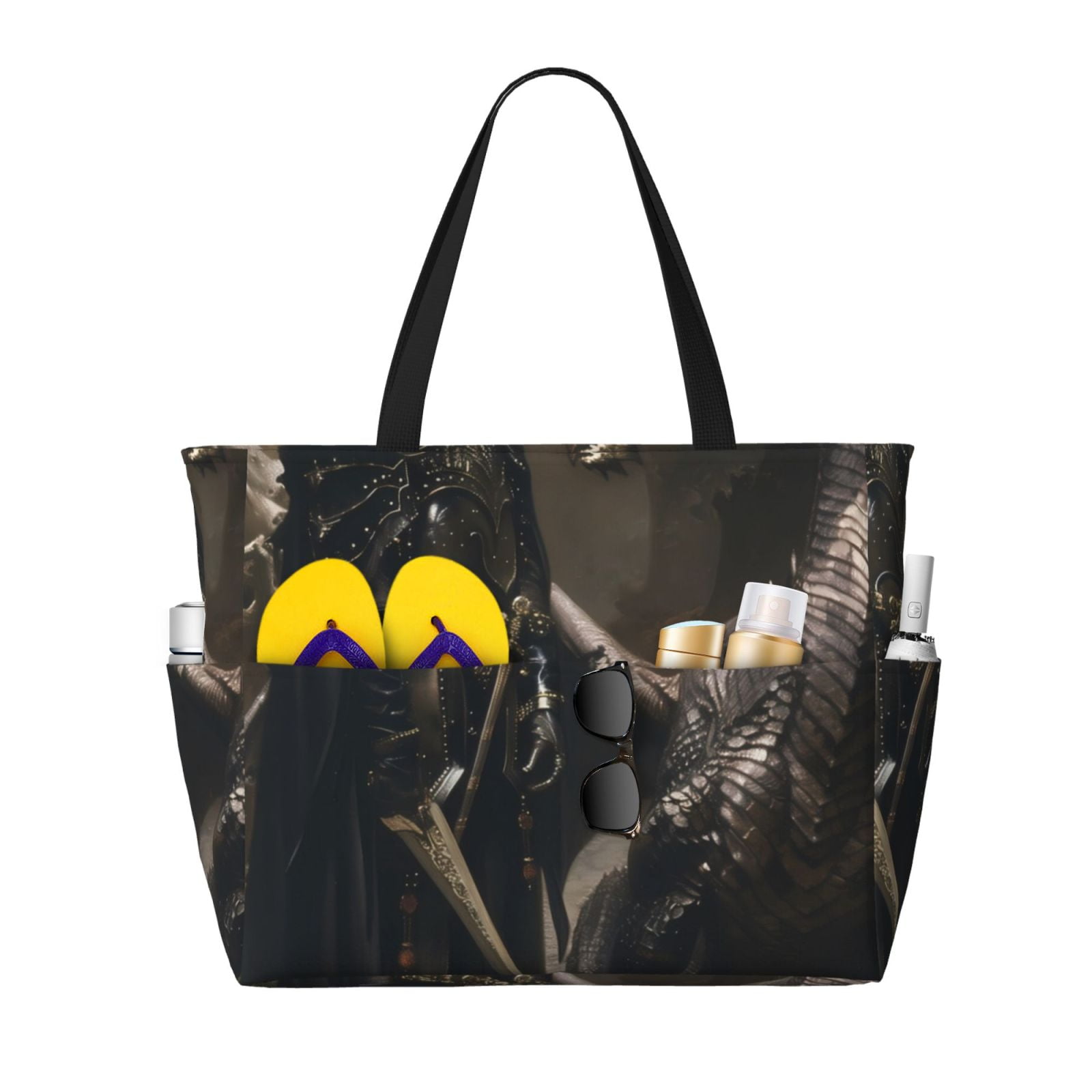 Honeii Medieval Knight And Dragon for Tote Bag with Adjustable Strap ...