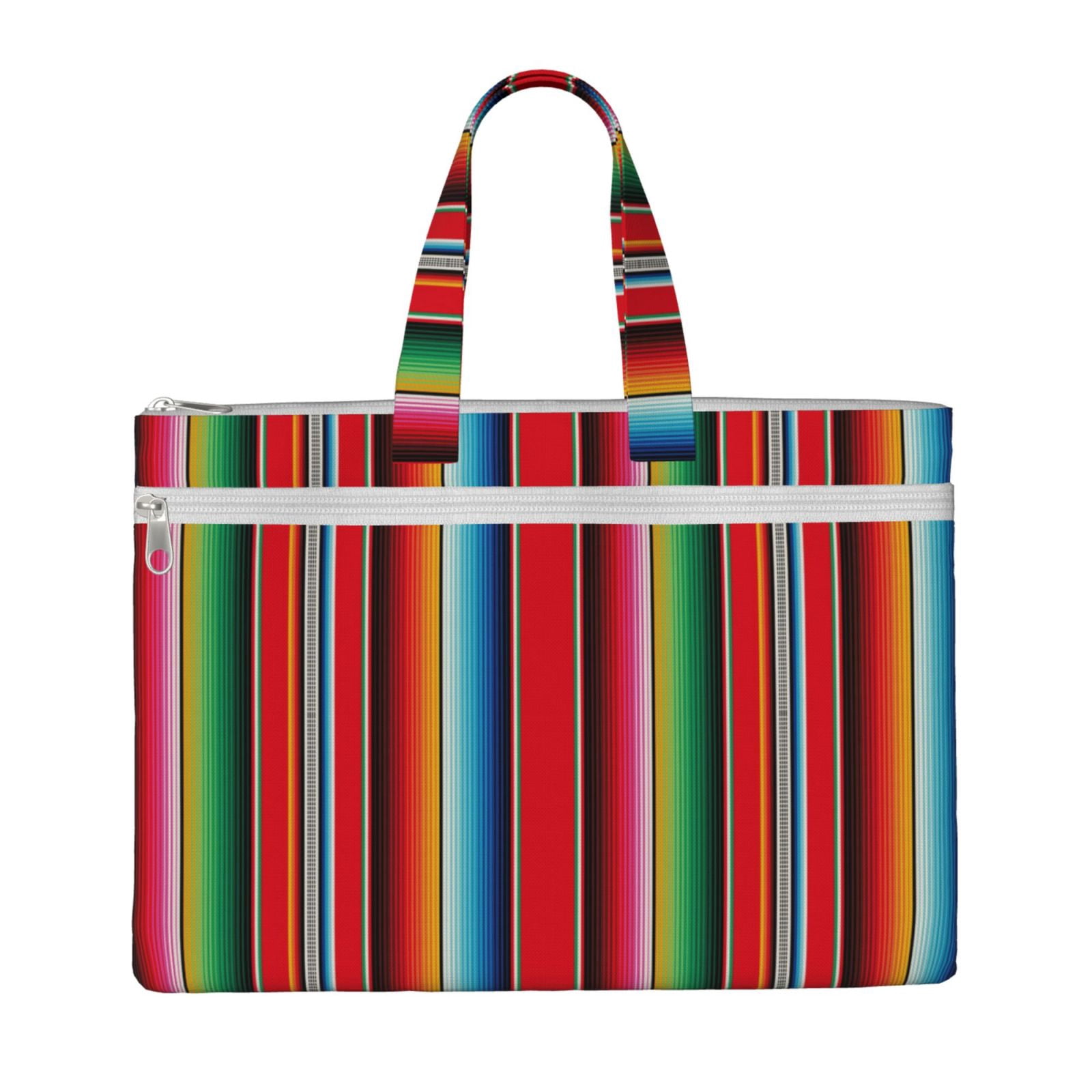 Honeii Mexican Serape Blanket Stripes Print Canvas Tote Bag with ...