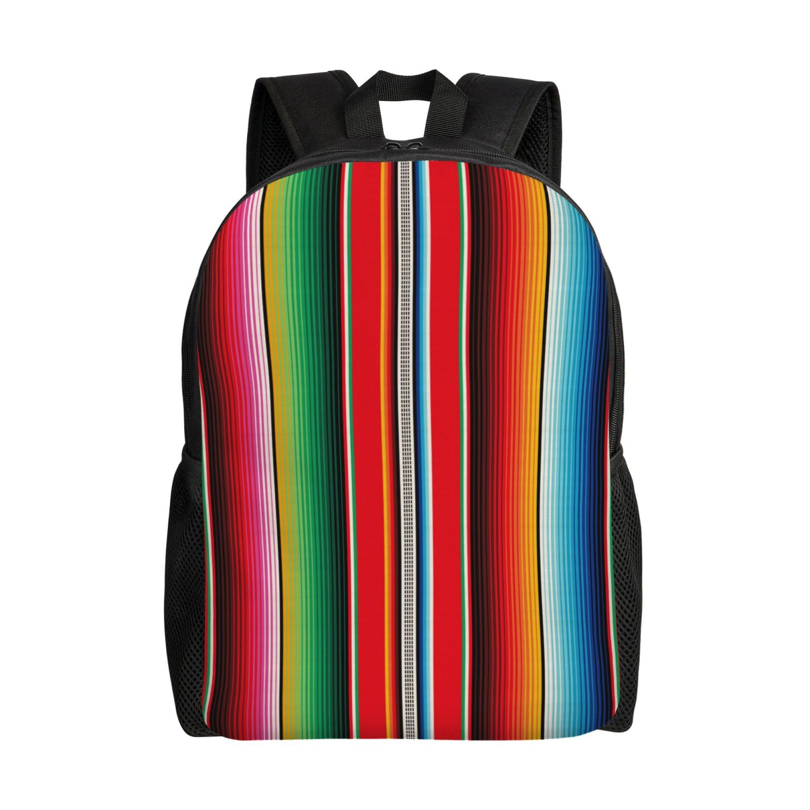 Honeii Mexican Serape Blanket Stripes Print Laptop Backpack for Work ...