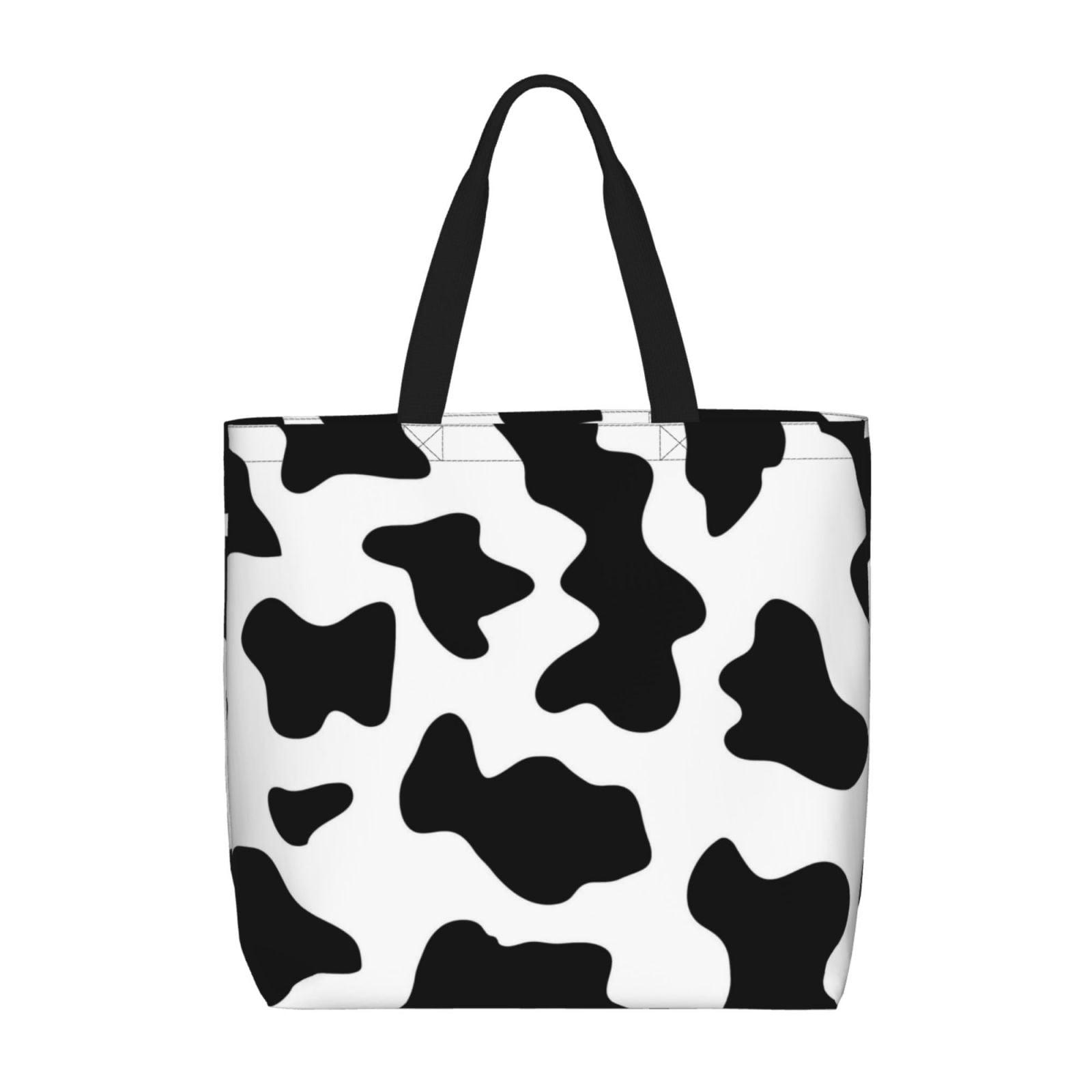 Honeii Milk Cow Print Tote Bag, Reusable Grocery Shopping Bag,Shoulder ...
