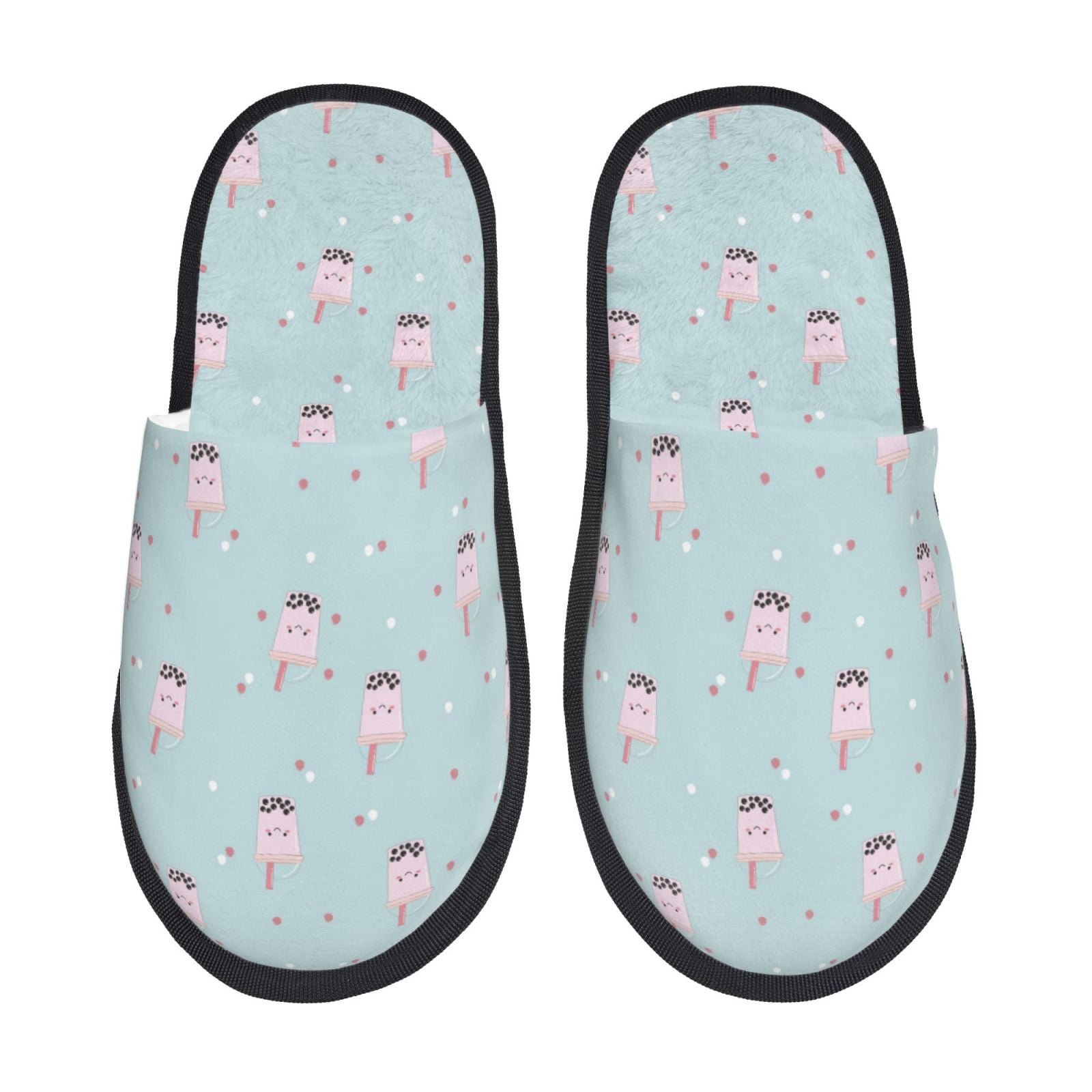 Honeii Milk Tea print Slippers Memory Foam House Bedroom Slippers for ...