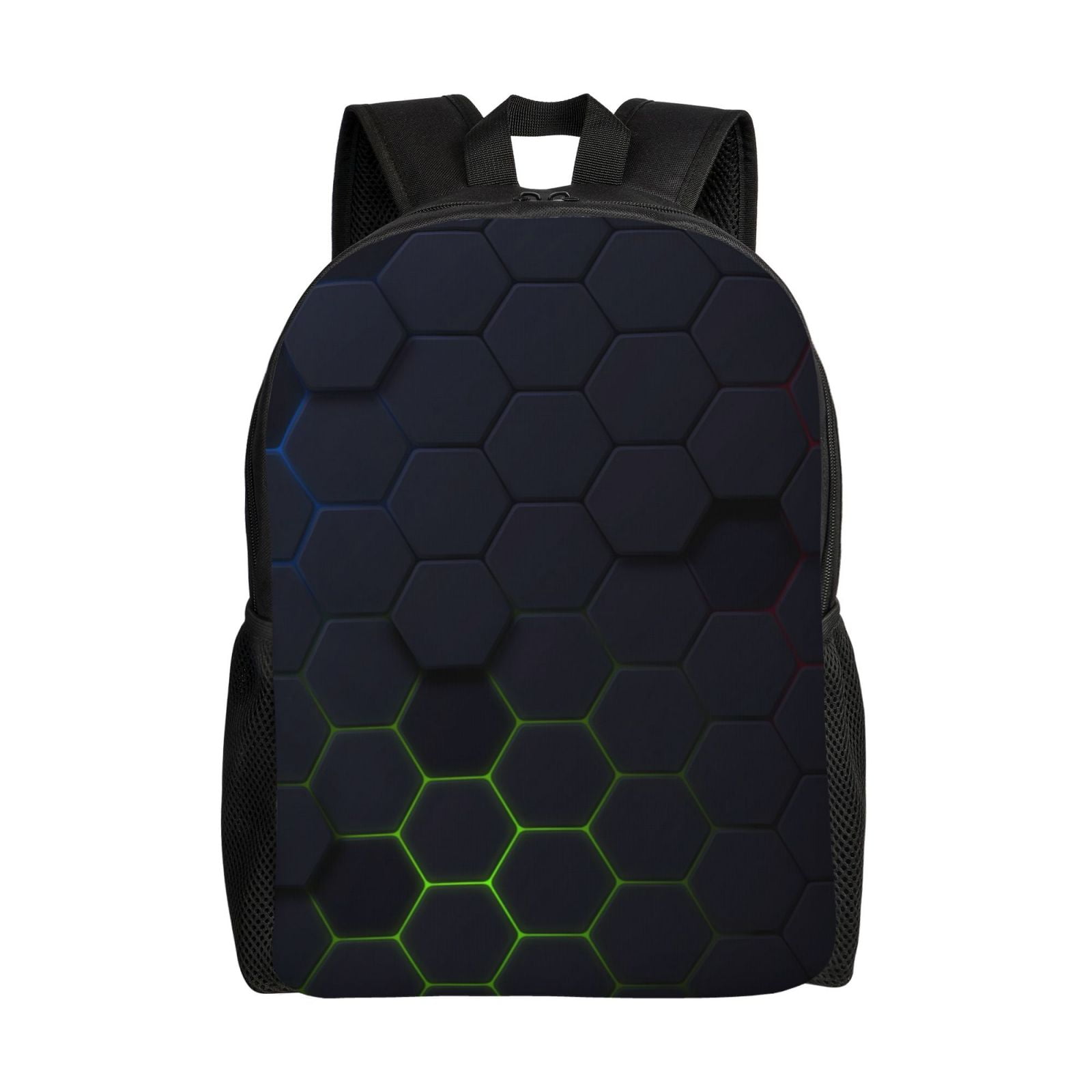 Honeii Modern Hexagonal Neon Grid Print Laptop Backpack for Work ...