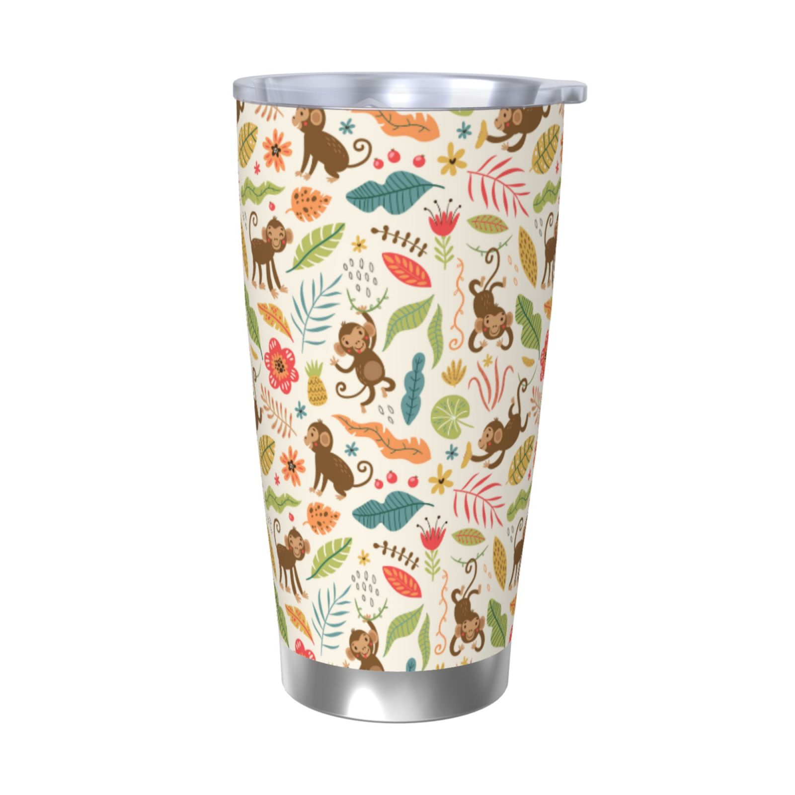 Honeii Monkeys in the Jungle Print 20OZ Car Cup, Insulated Stainless ...