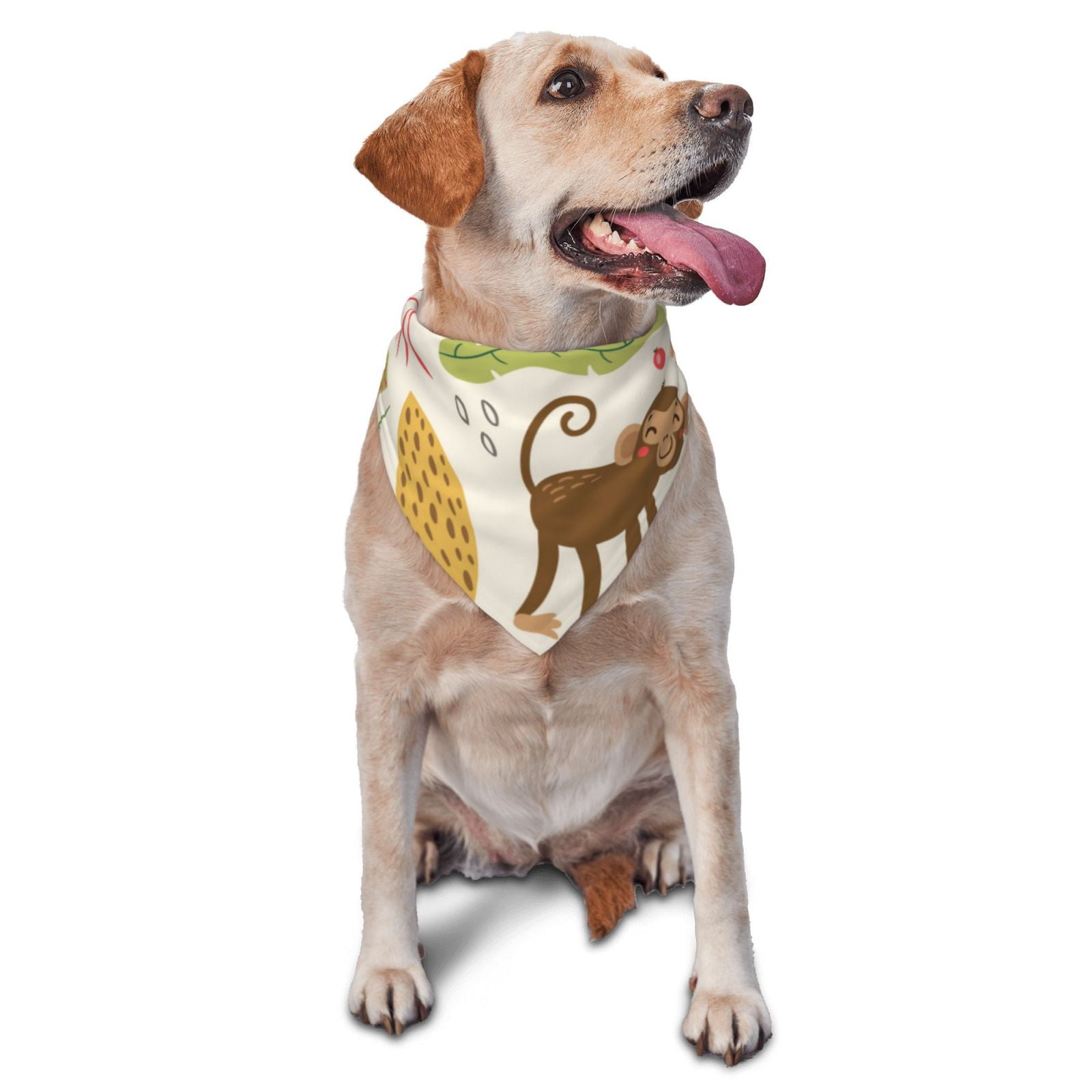 Honeii Monkeys in the Jungle print Pet Bandana，a stylish triangle ...