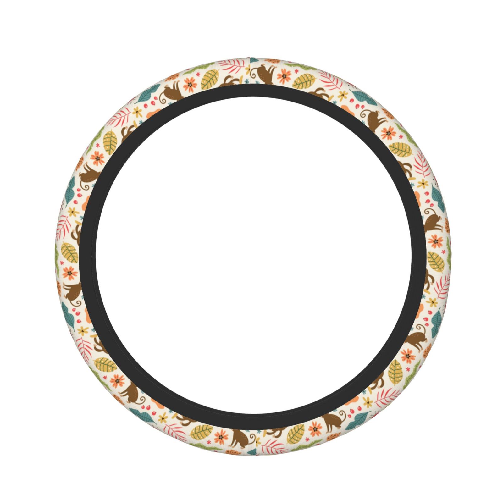 Honeii Monkeys in the Jungle print Stretch Elastic Steering Wheel Cover ...