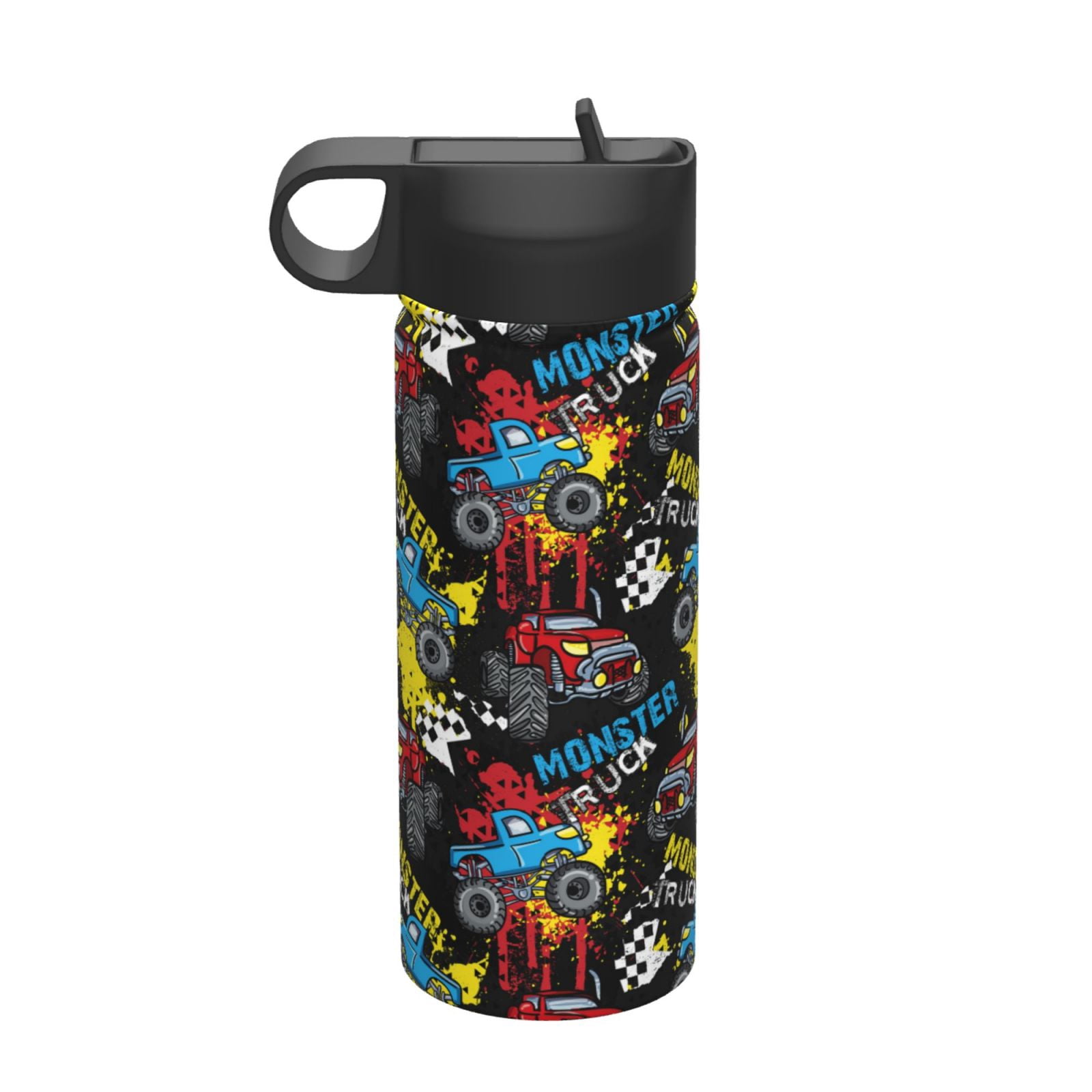 Honeii Monster Car Print 18 oz Insulated Water Bottle with Straw Lid ...