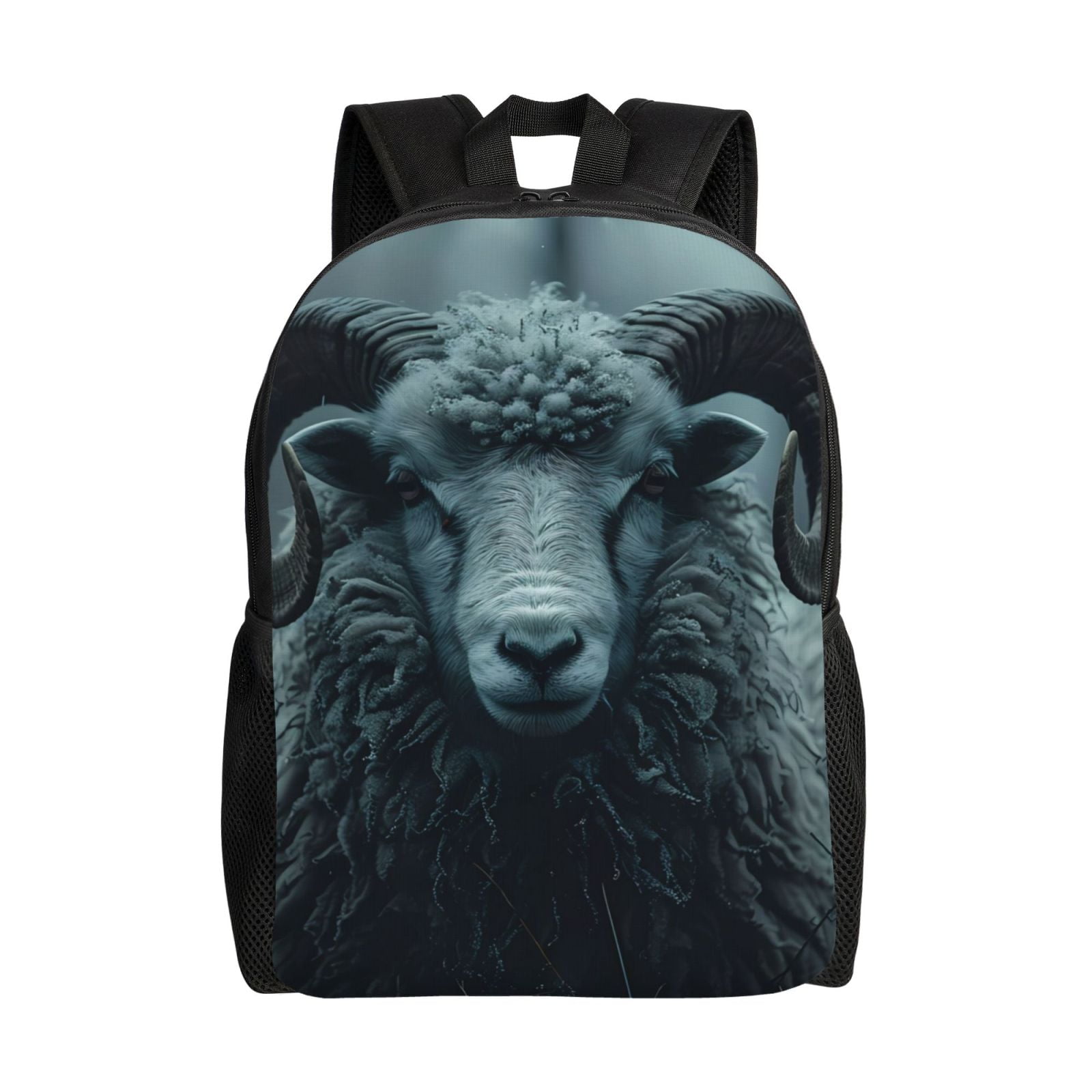 Honeii Moody Ram Portrait Print Laptop Backpack for Work, College ...