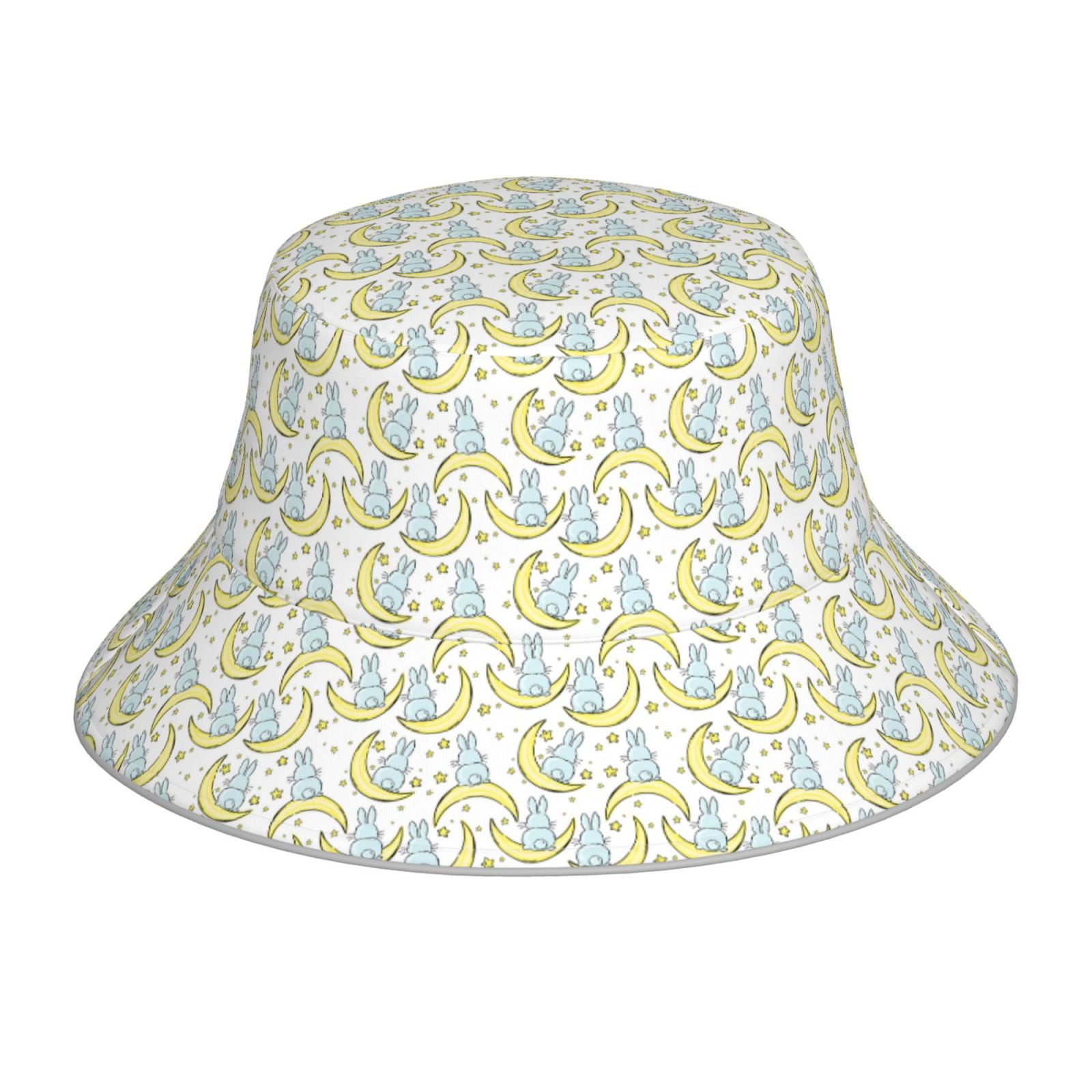 Honeii Moon And Rabbit for Unisex Bucket Hat Waterproof Rain Hat ...
