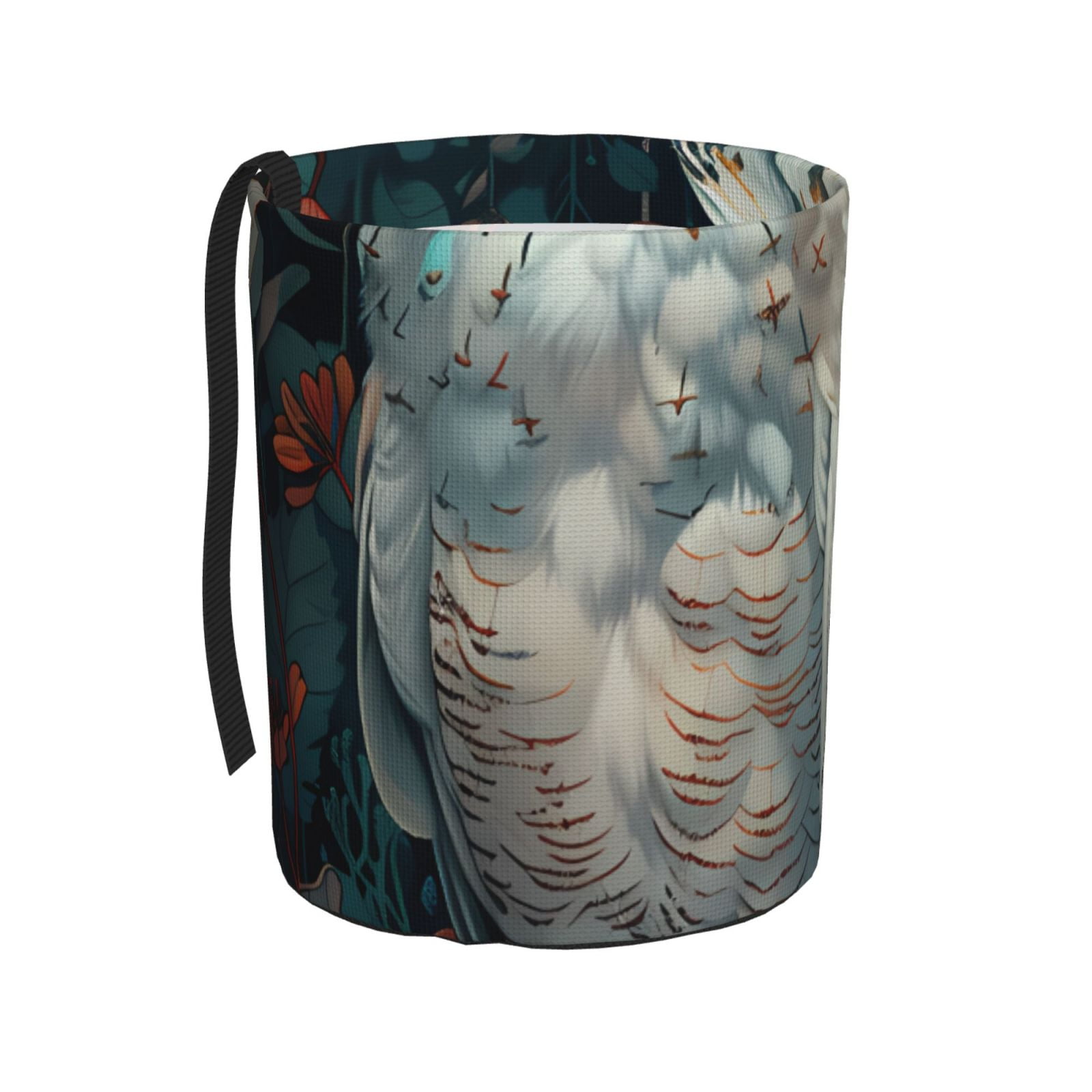 Honeii Moon Flower White Owl Print Waterproof Car Trash Can,Waterproof ...