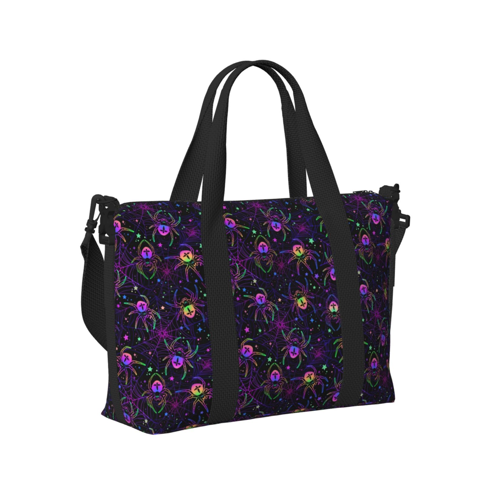 Honeii Multi-colored Spiders Print Hand Travel Bag,Travel Duffle Bag ...