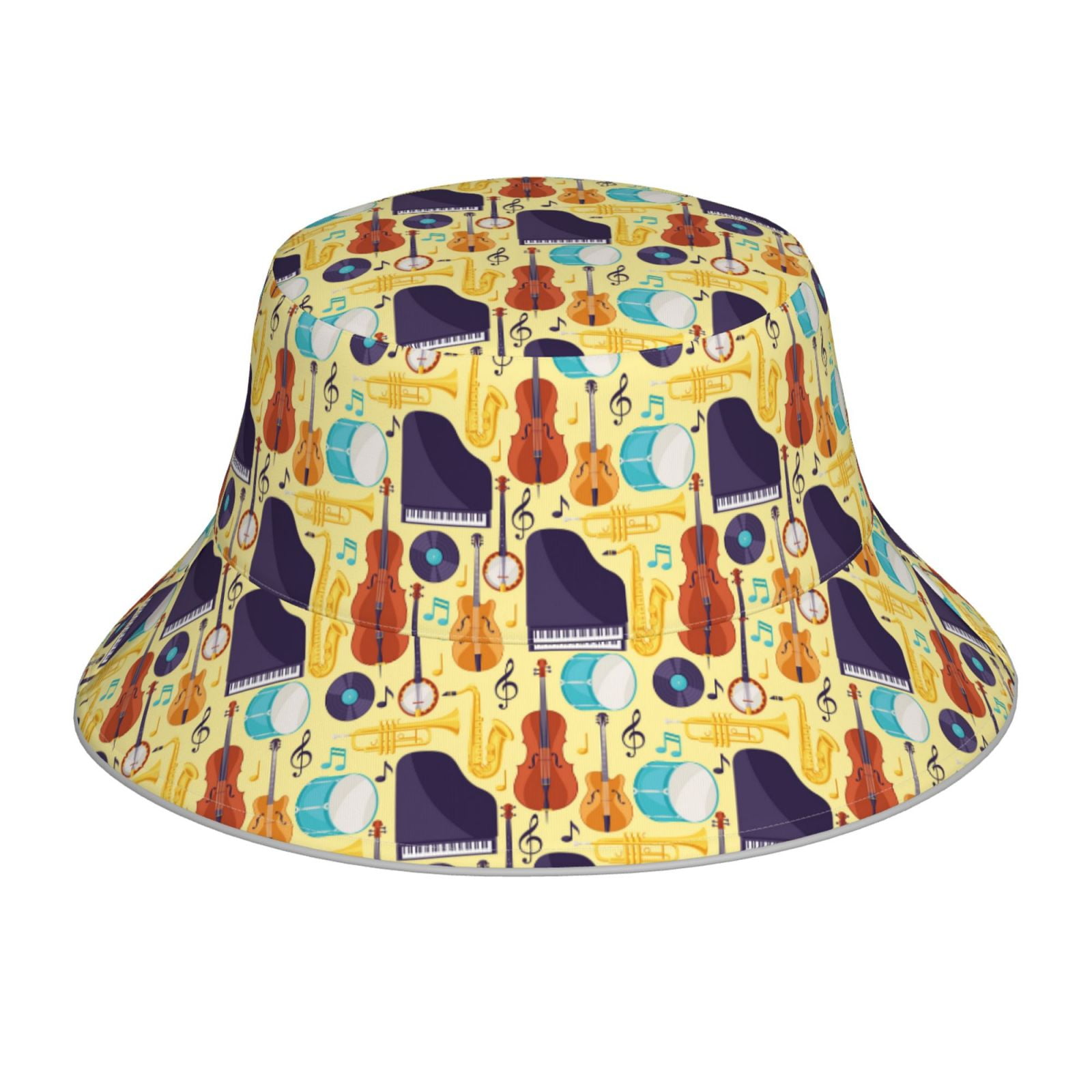 Honeii Musical Instruments for Unisex Bucket Hat Waterproof Rain Hat ...