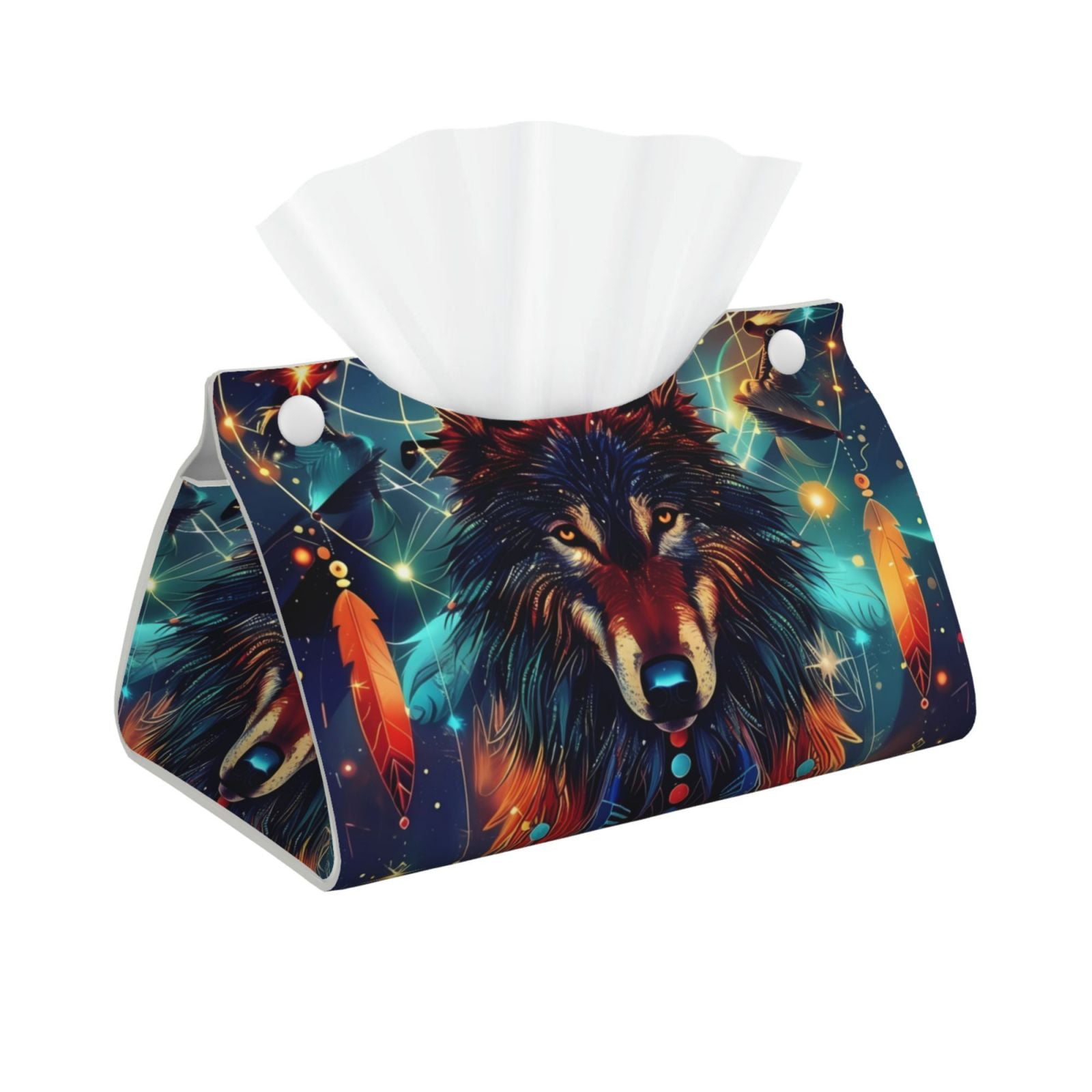 Honeii Mystic Wolf Dreamcatcher for Tissue Box Cover/Holder - Covers ...