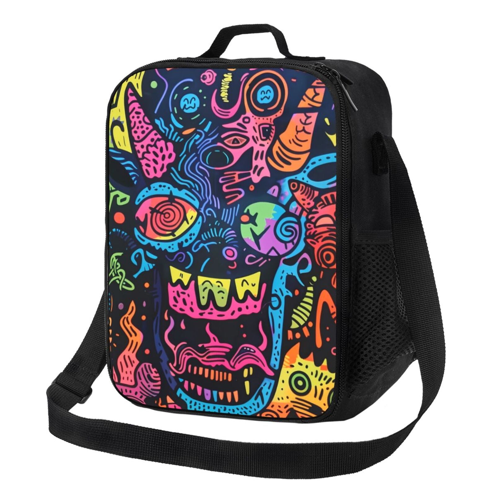 Honeii Neon Graffiti Urban Art Print Insulated Lunch Bag, Reusable ...