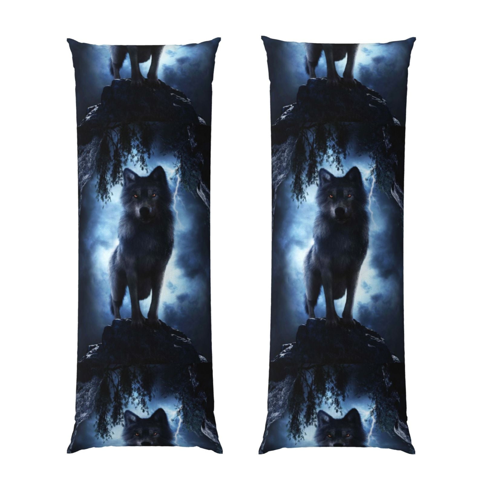 Honeii Night Scene of Wolves Print Long Body Pillowcase 20x54 in,Body ...