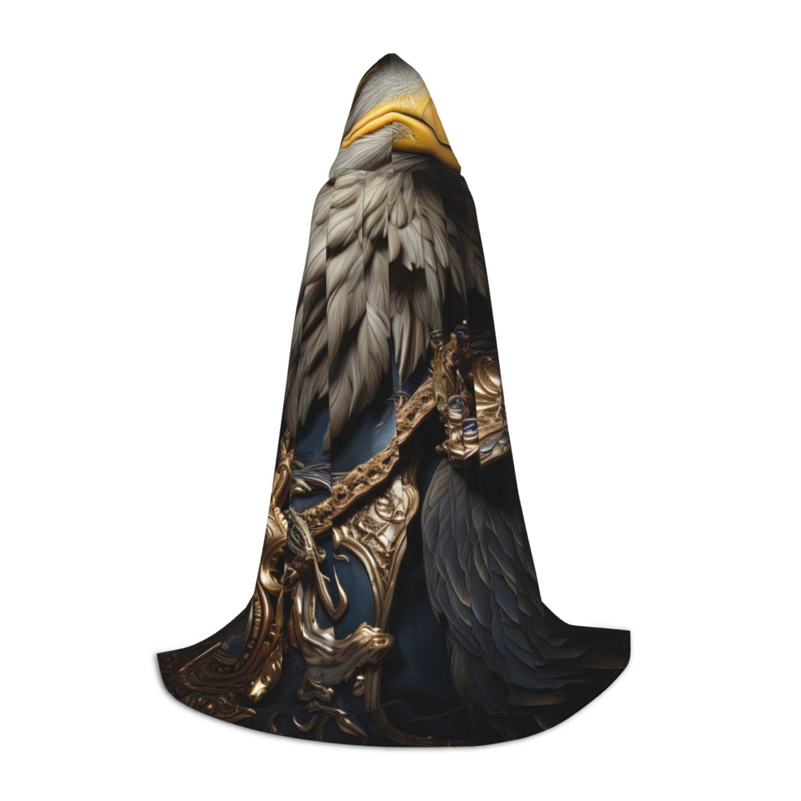 Honeii Noble Style Bald Eagle Print Poncho Cape, Cloak Coat, Snuggly ...
