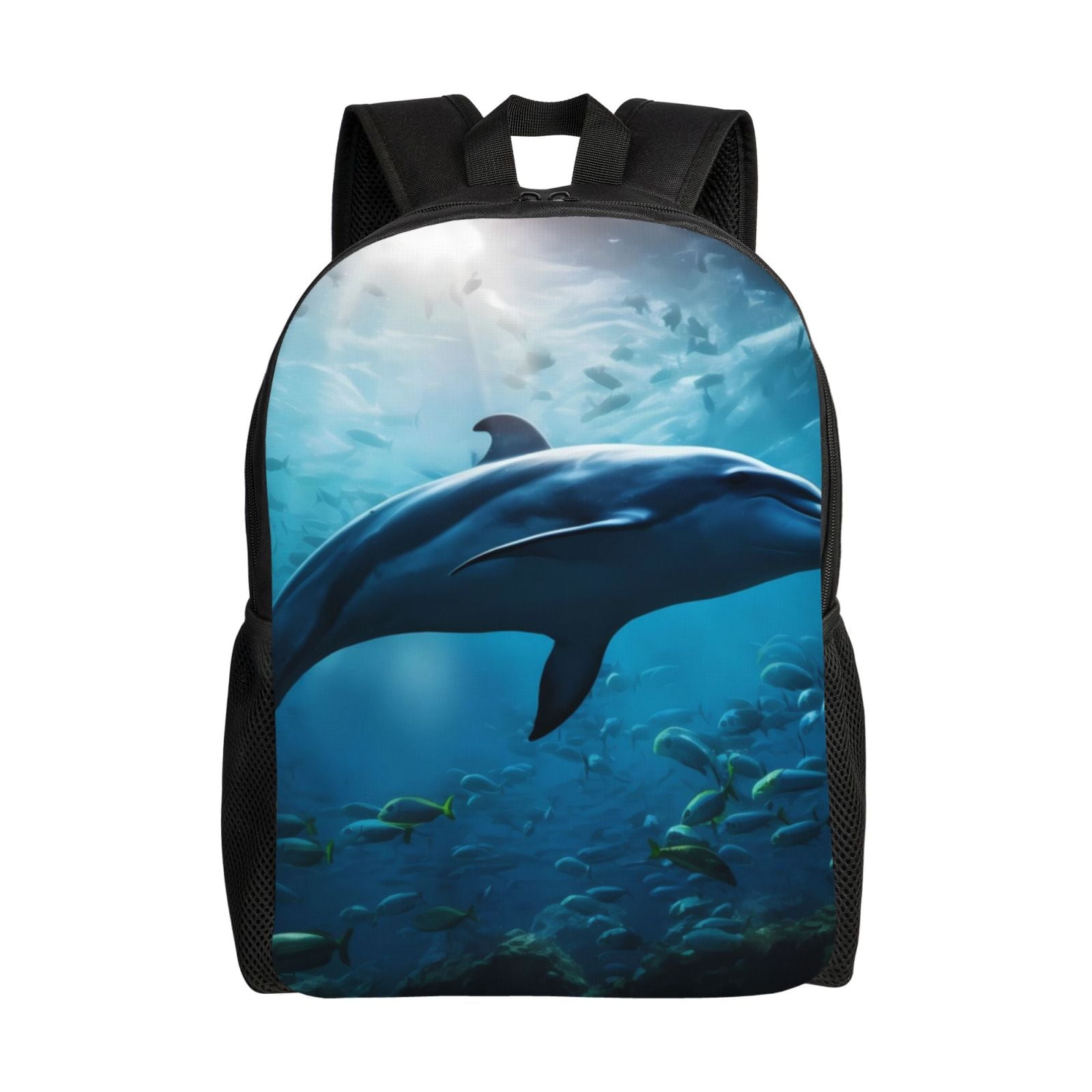 Honeii Ocean Dolphin Fish School Print Laptop Backpack for Work ...