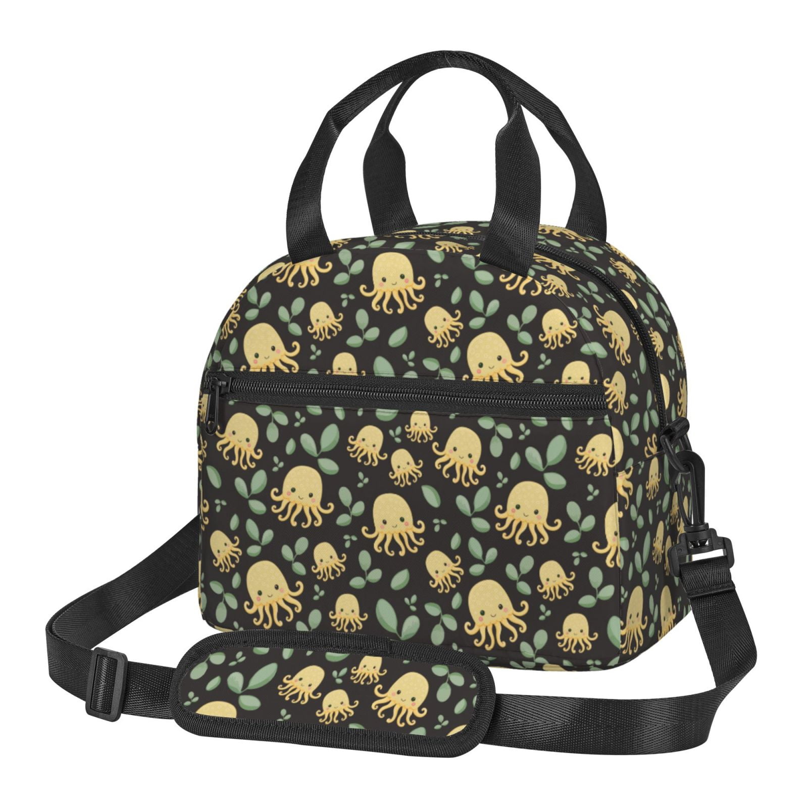 Honeii Octopuses And Leaves Print Lunch Box,Insulated Lunch Bag,Lunch ...