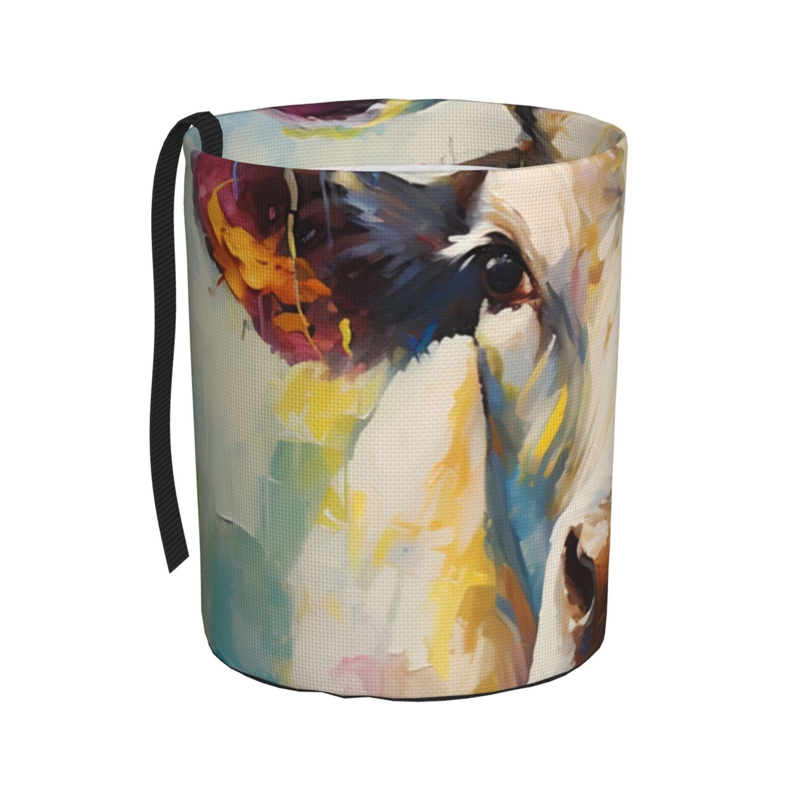 Honeii Oil Painting Flower Cow Print Waterproof Car Trash Can ...