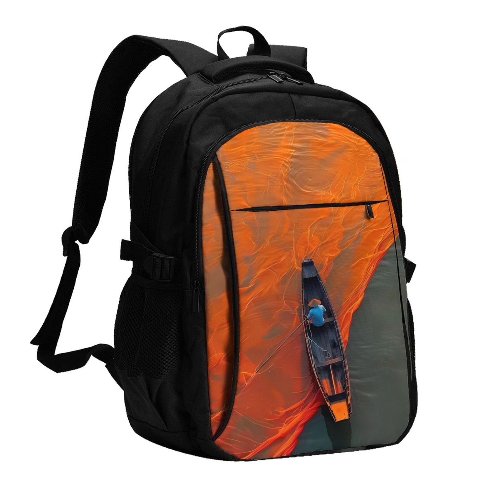 Honeii Orange Net Fishing Boat for Travel Laptop Backpack, Business ...