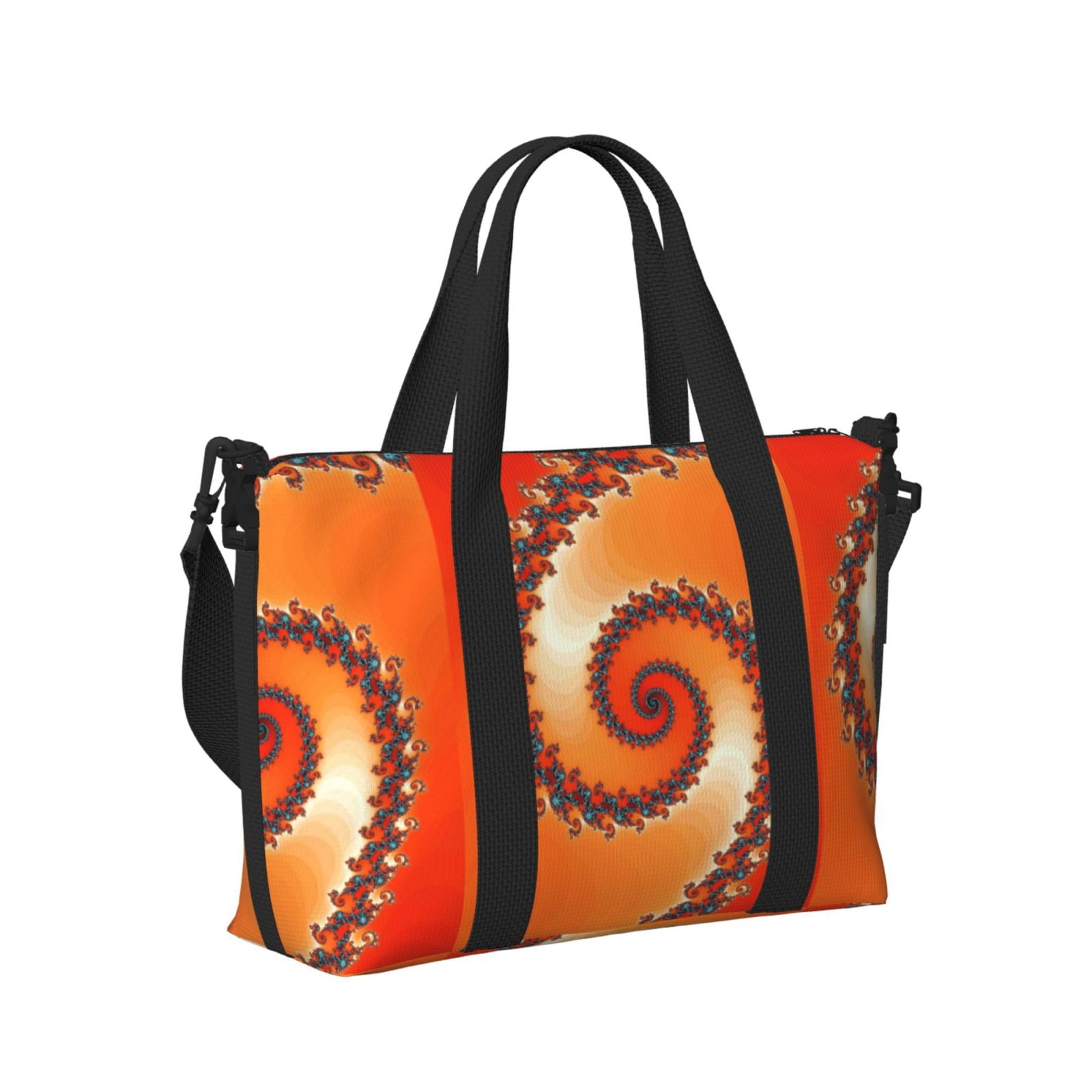 Honeii Orange Rotating Print Hand Travel Bag,Travel Duffle Bag ...