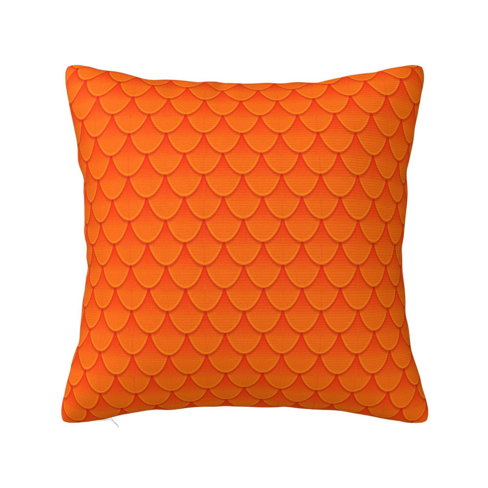Honeii Orange Scales Print Throw Pillow, Square Decorative Pillow Forms ...