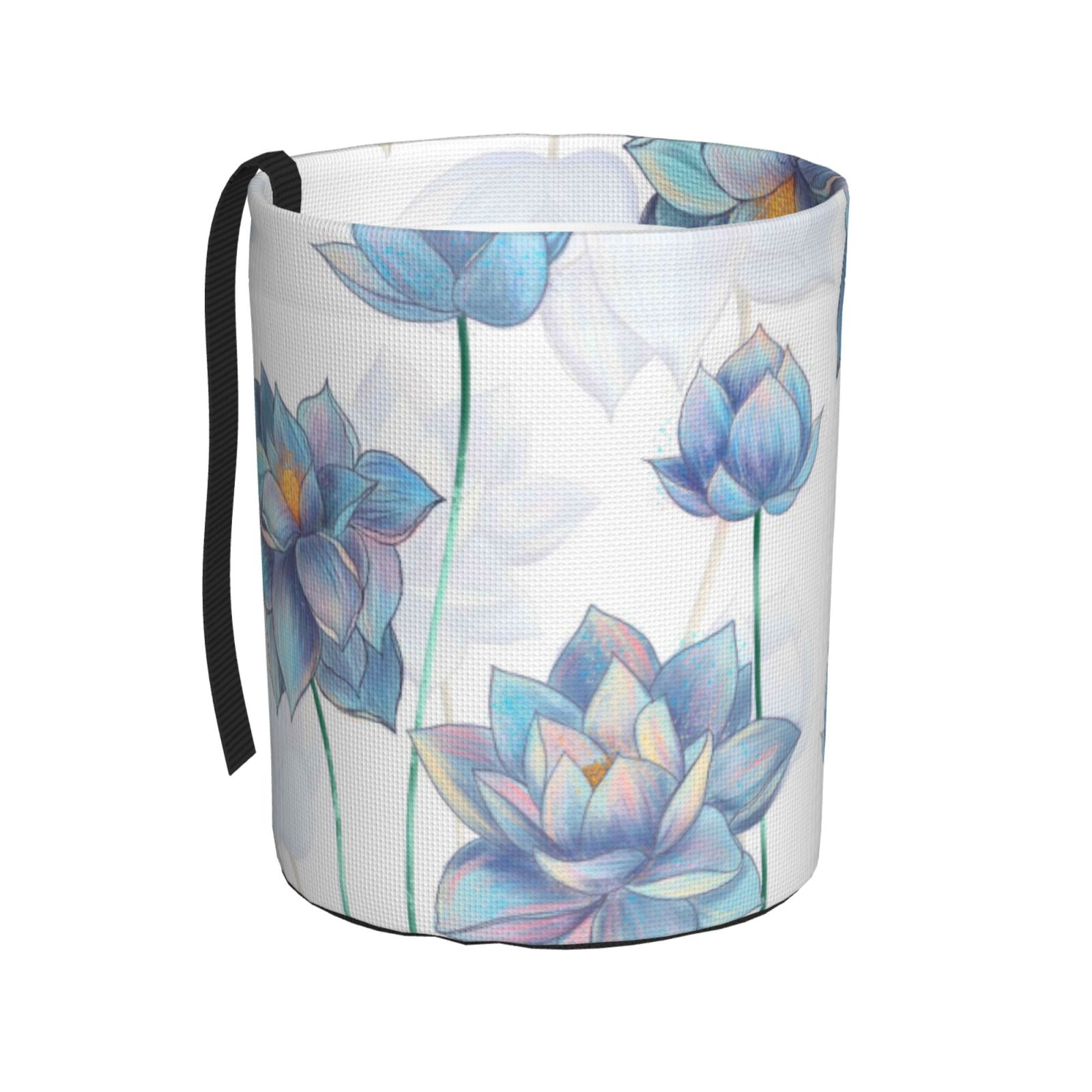 Honeii Pale Blue Lotus Flowers Print Waterproof Car Trash Can ...