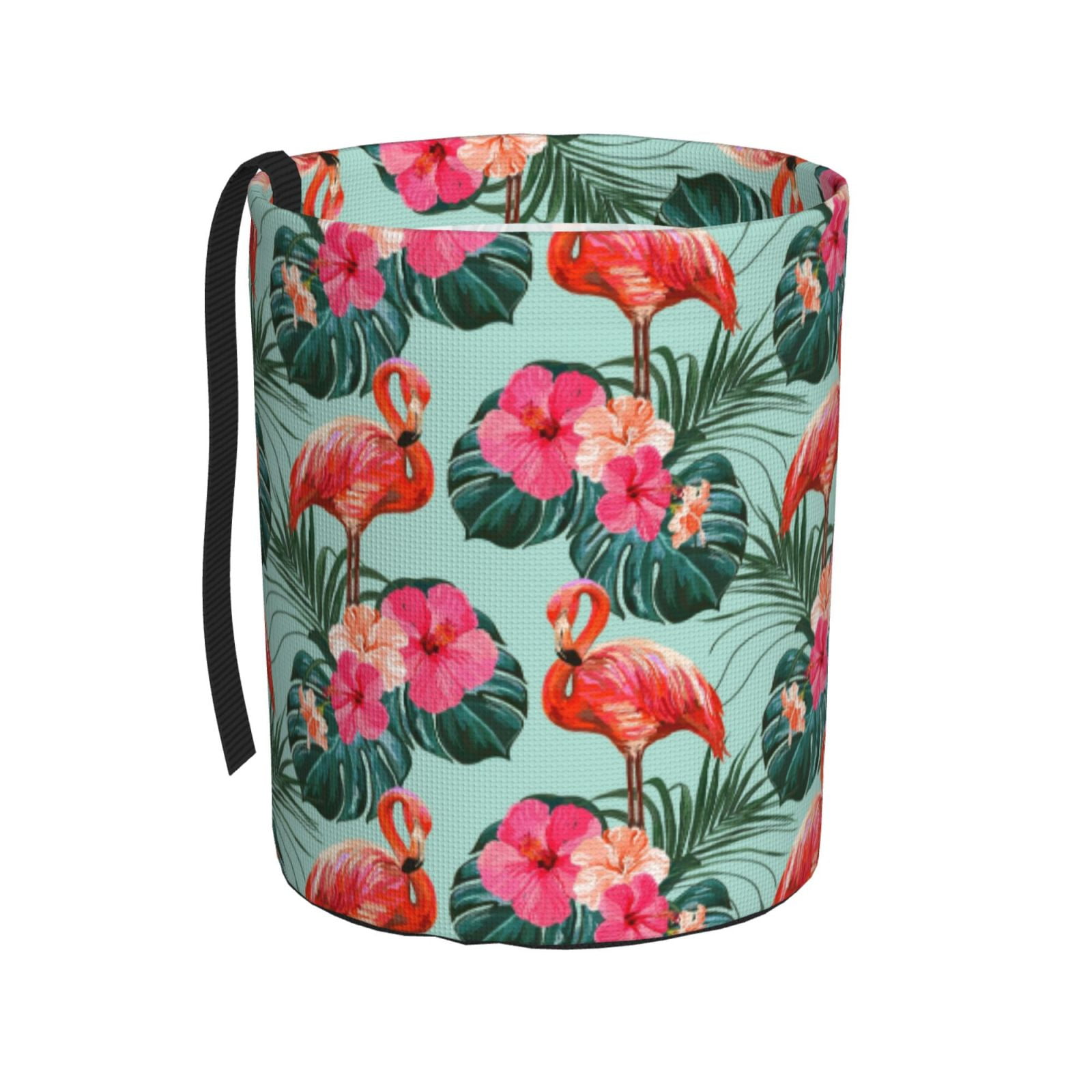 Honeii Palm Leaves Flamingo Print Waterproof Car Trash Can,Waterproof ...