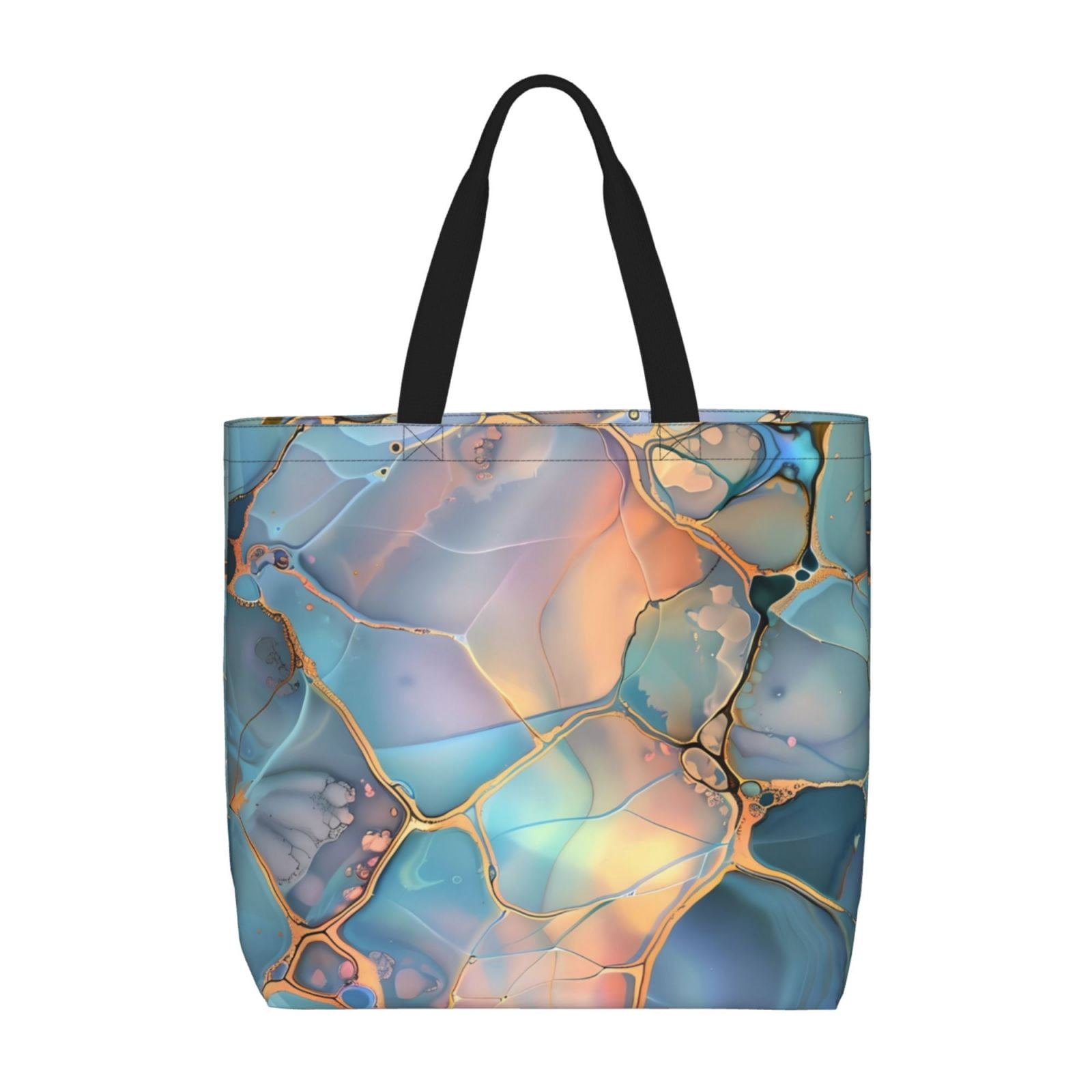 Honeii Pastel Abstract Fluid Art Print Tote Bag, Reusable Grocery ...