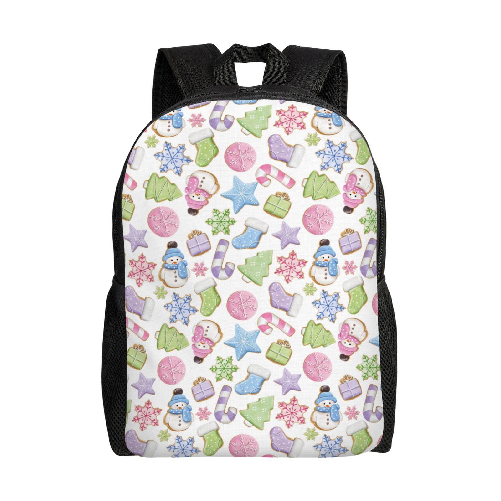 Honeii Pastel Christmas Cookies Print Laptop Backpack for Work, College ...