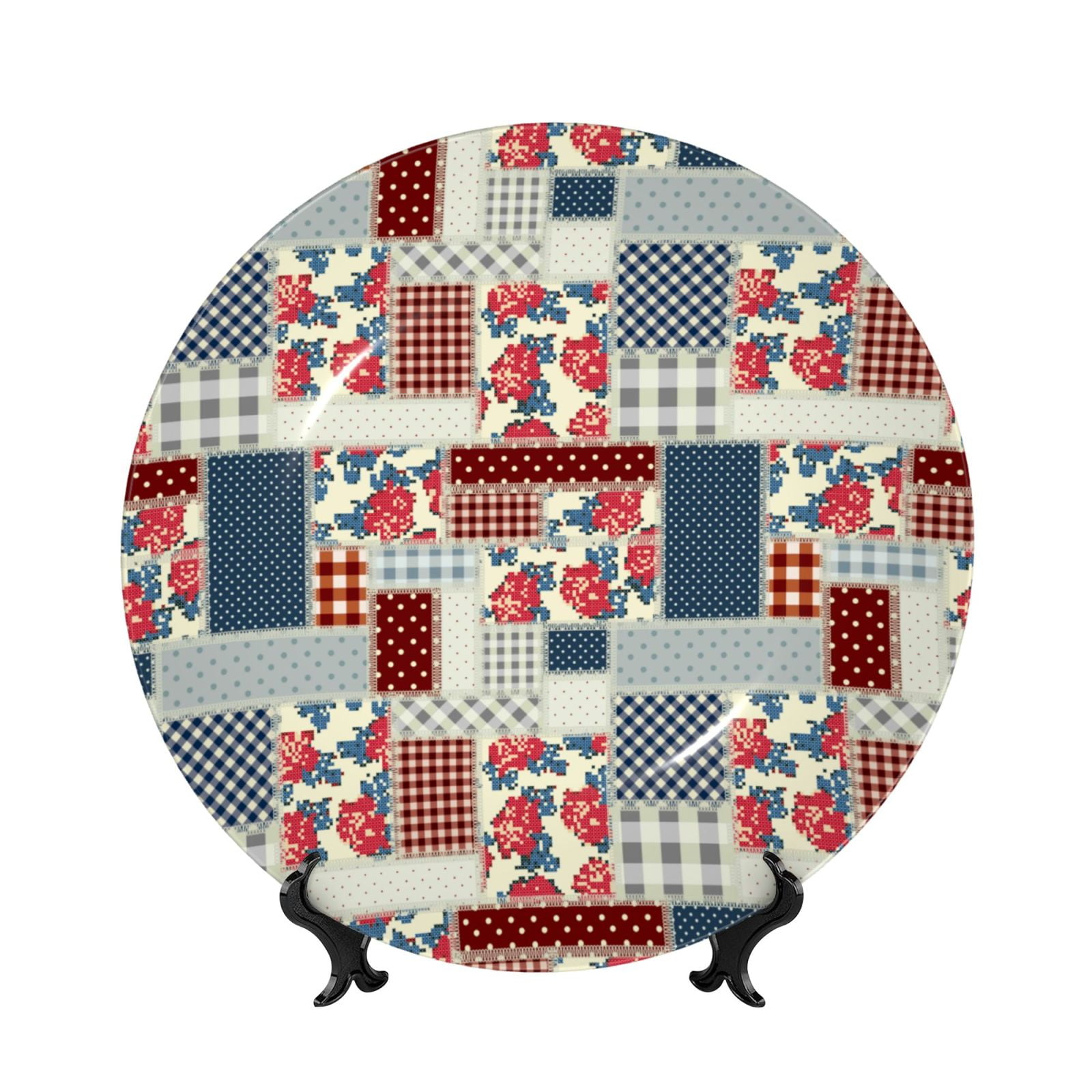 Honeii Patchwork In Country Style Print Elegant Bone China Decorative ...