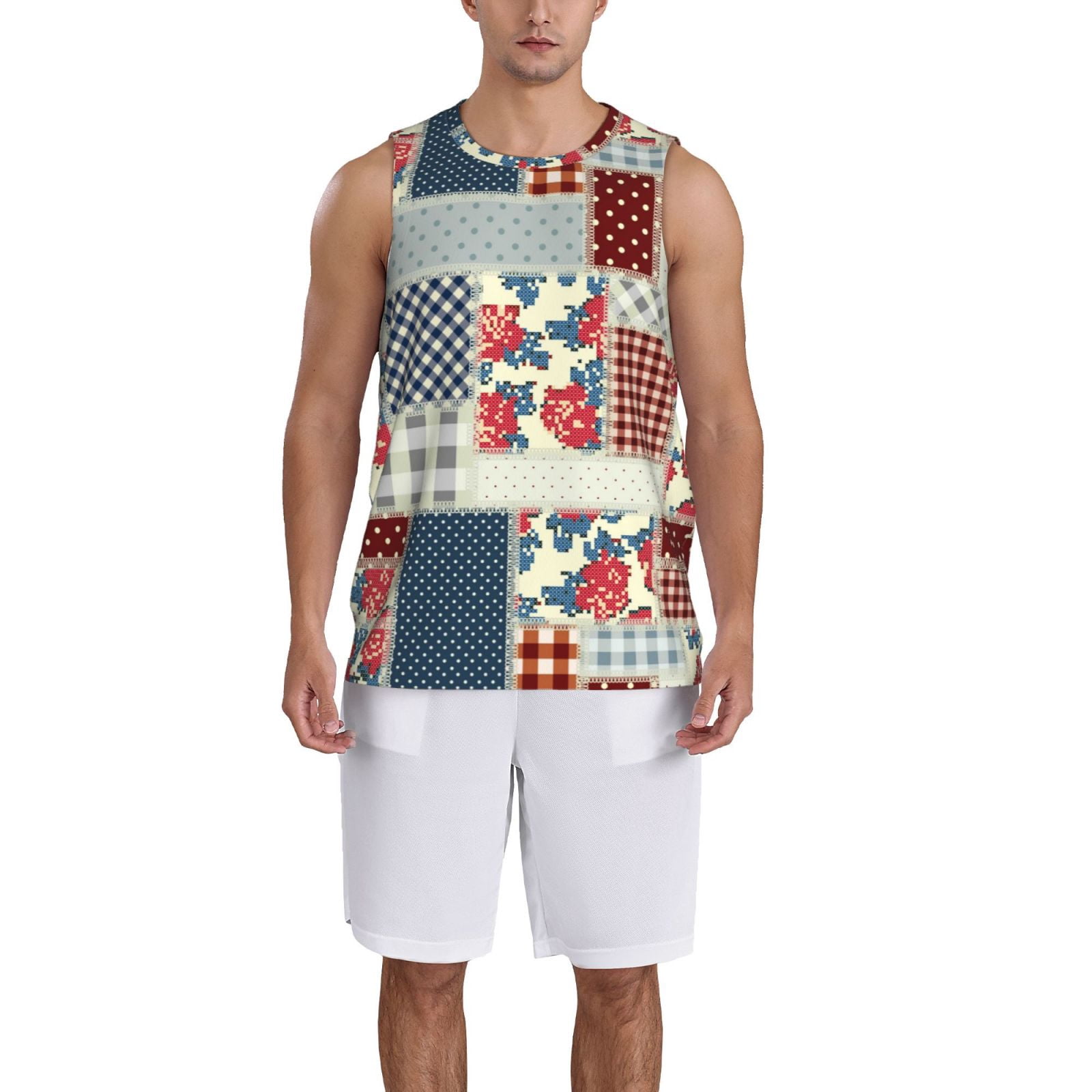 Honeii Patchwork In Country Style print basktball shirt for men and ...