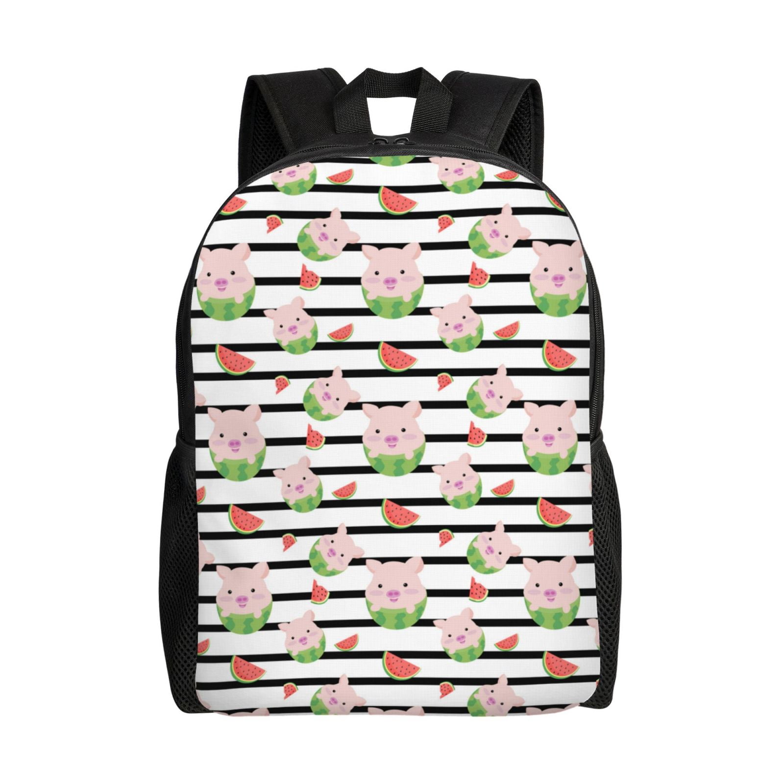 Honeii Pig And Watermelon Print Laptop Backpack for Work, College ...