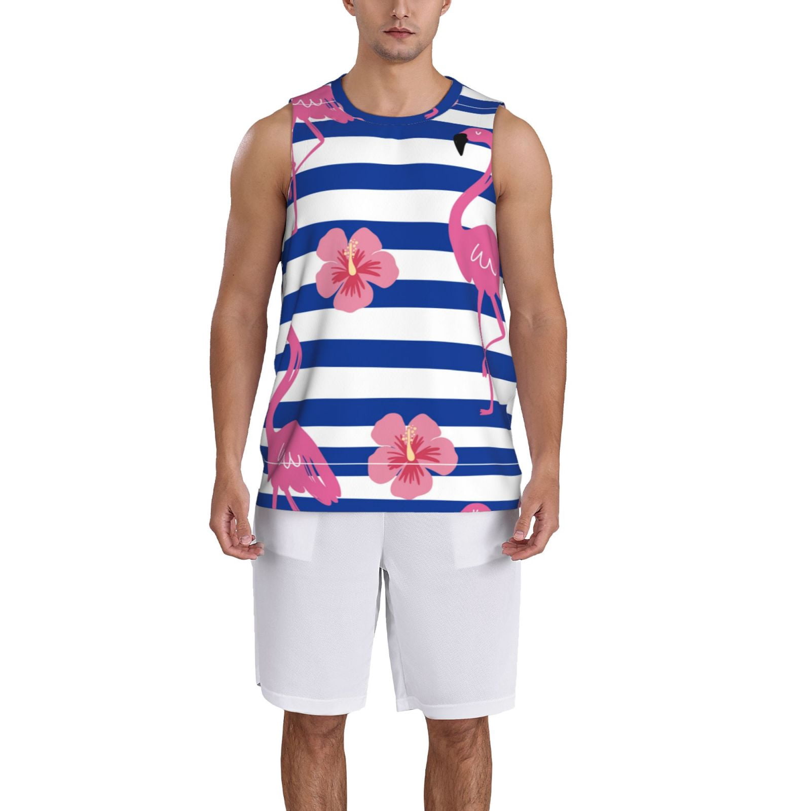 Honeii Pink Flamingo print basktball shirt for men and women, Unisex ...